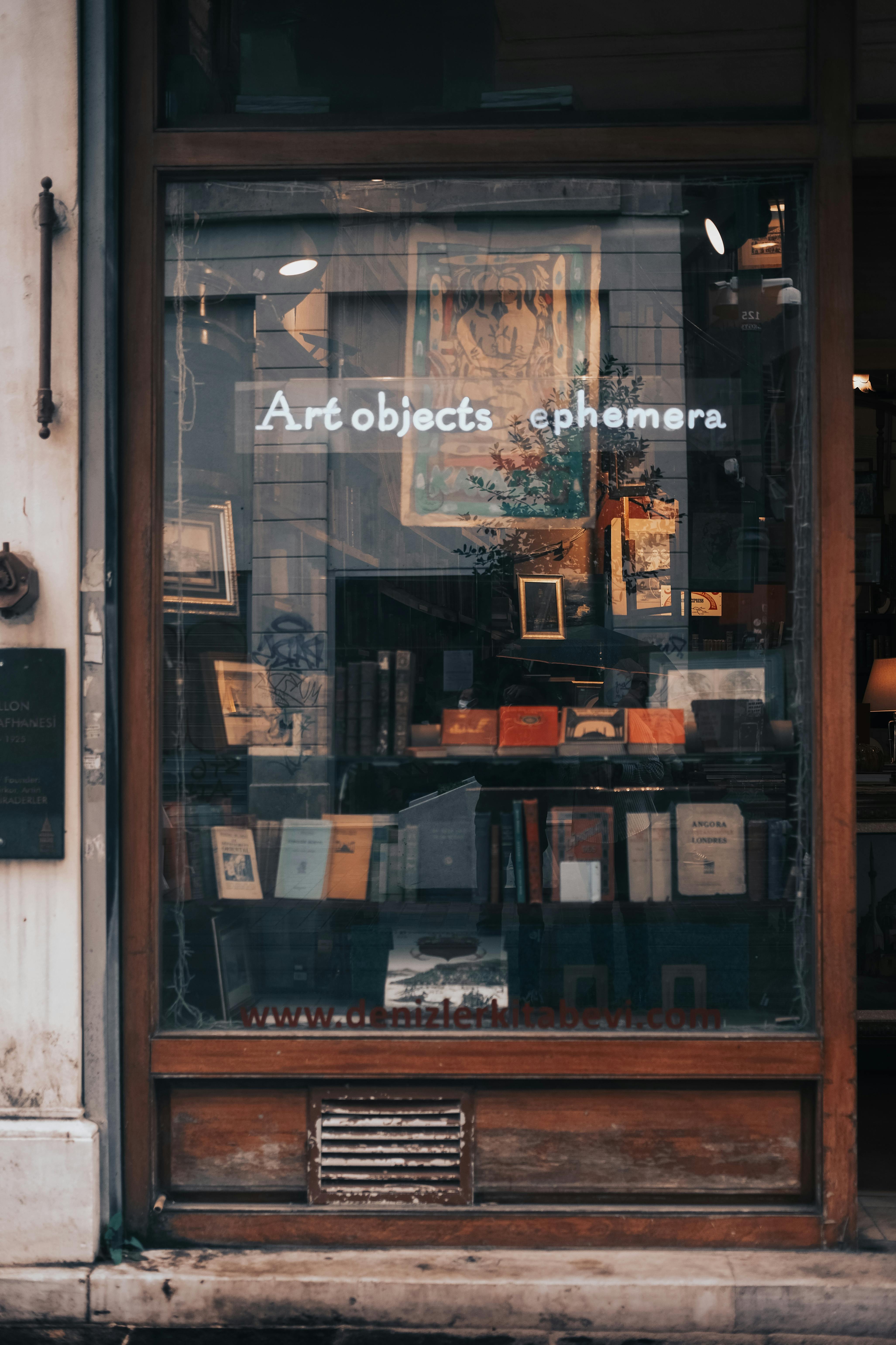 Wooden Window Display with a Signage · Free Stock Photo