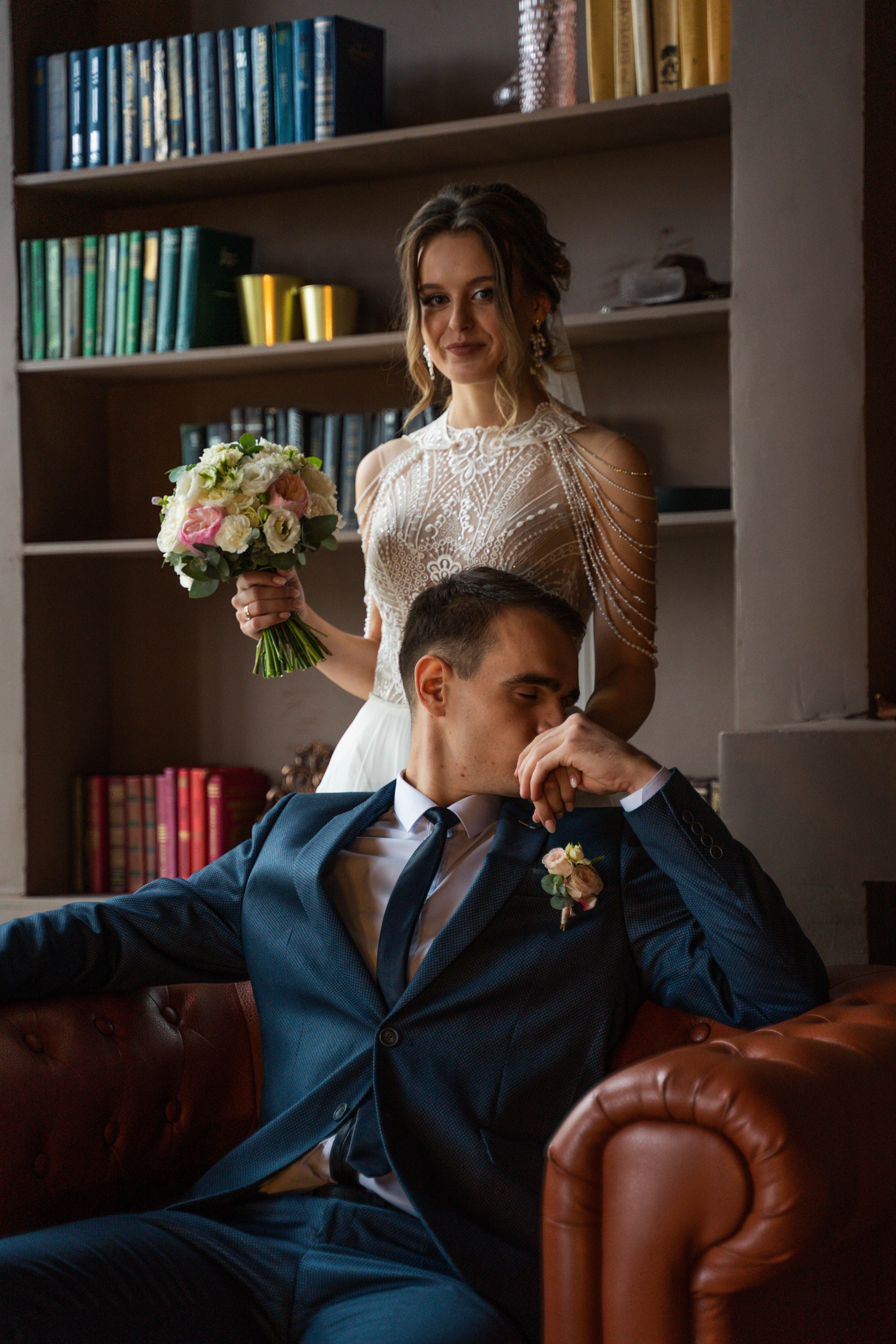Groom Kissing the Hand of the Bride · Free Stock Photo