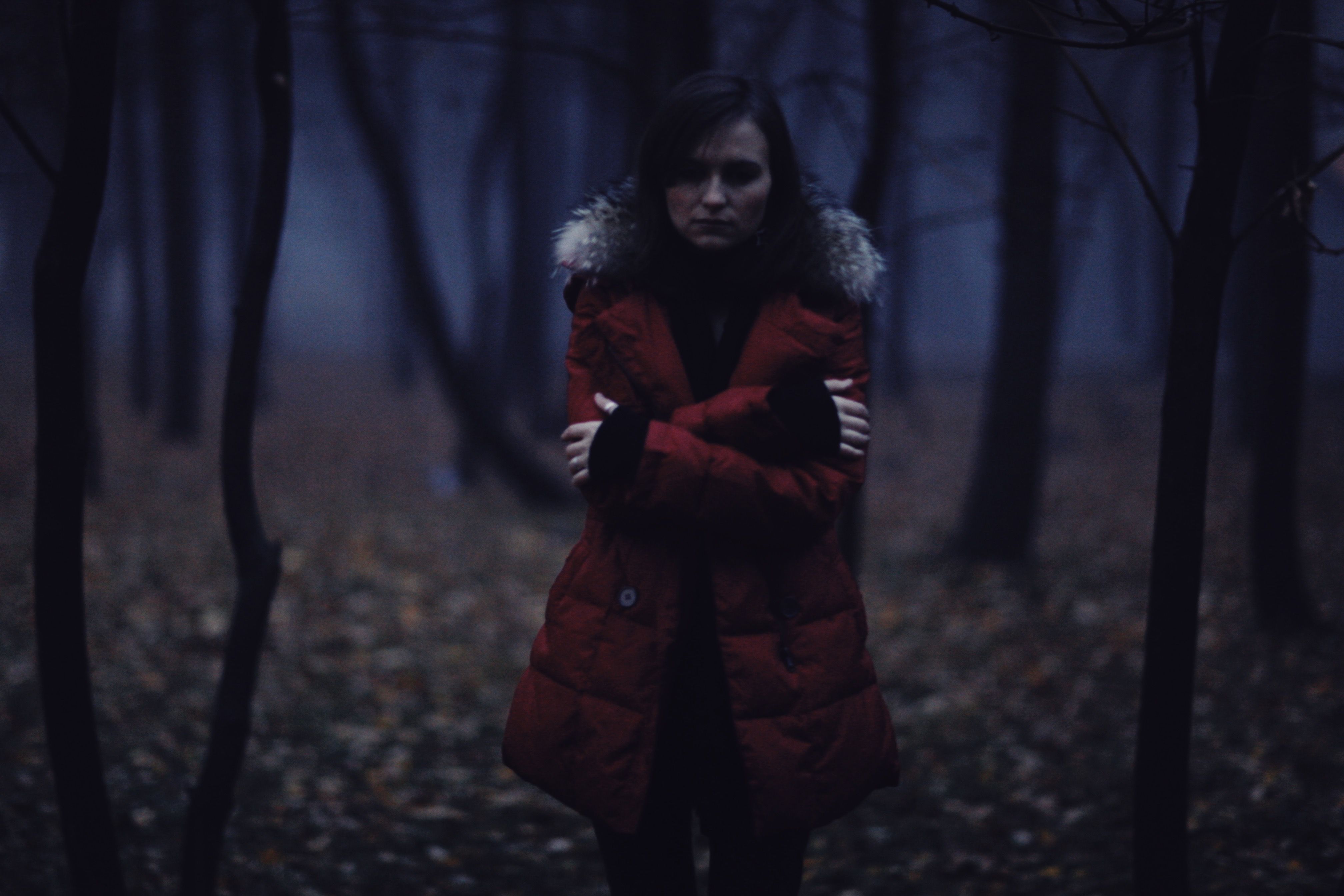 Woman in Red Jacket Standing on Snow · Free Stock Photo