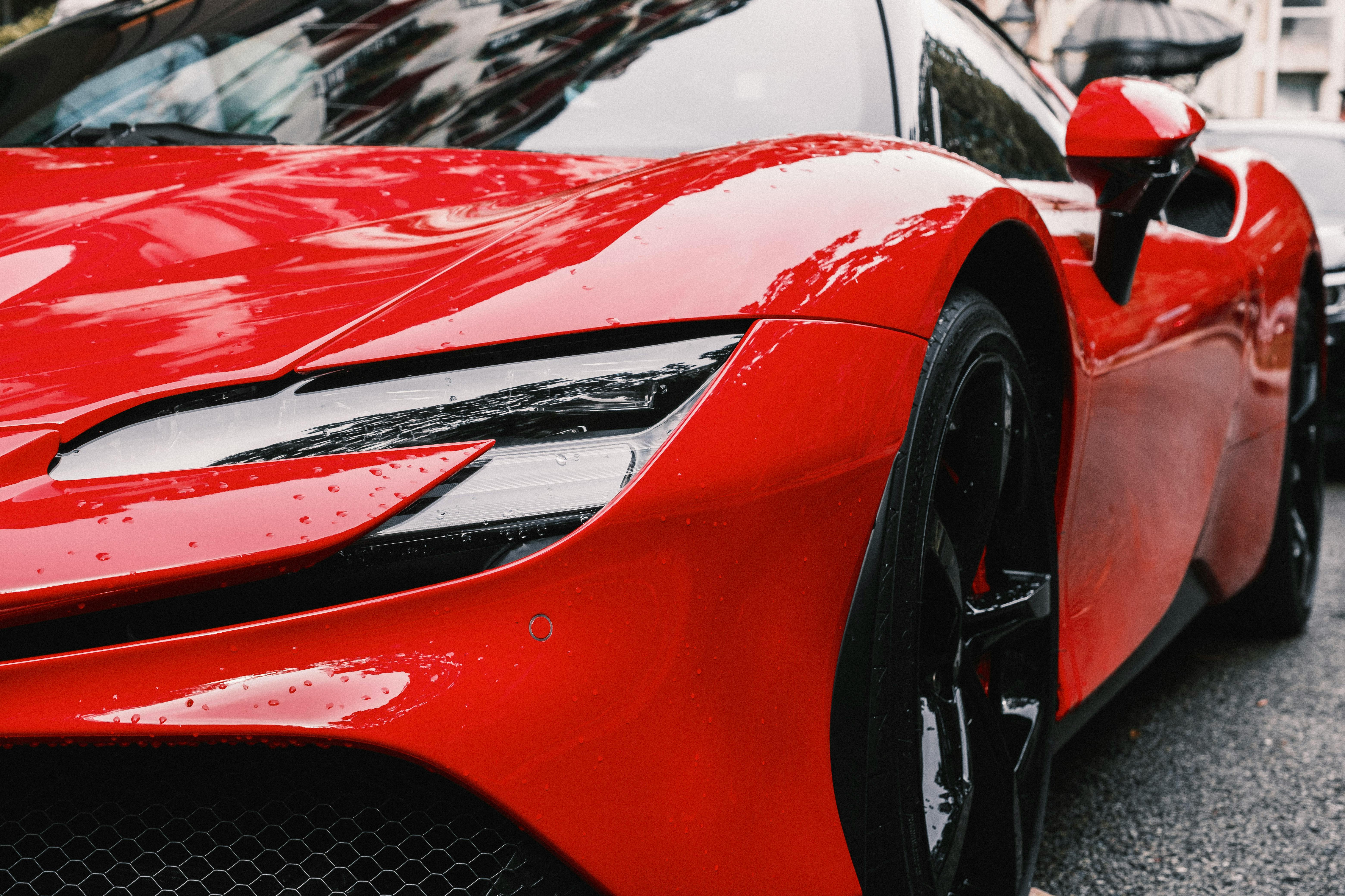 Wet Shiny Red Car · Free Stock Photo