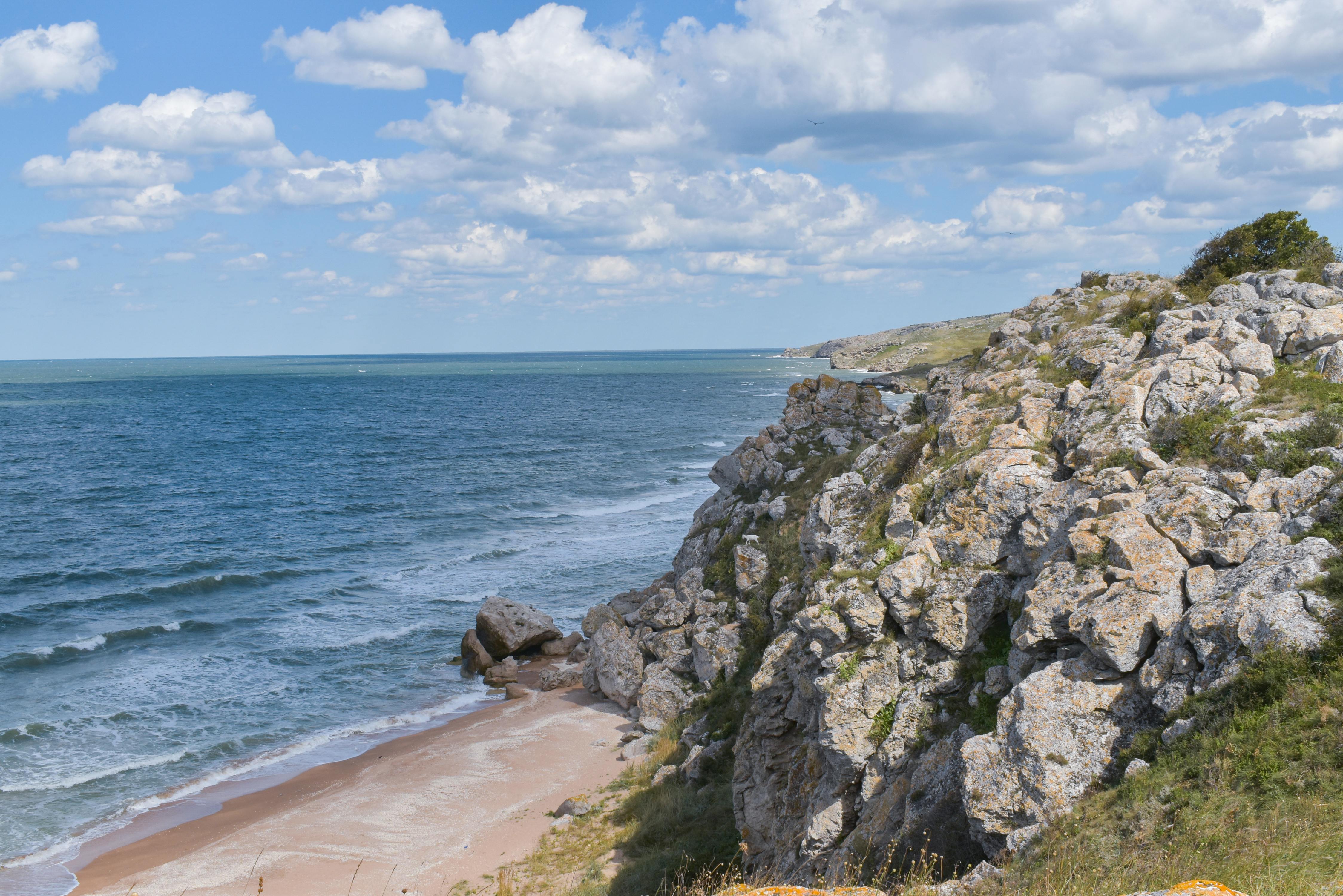 Birds Eye View of a Cliff by the Sea · Free Stock Photo