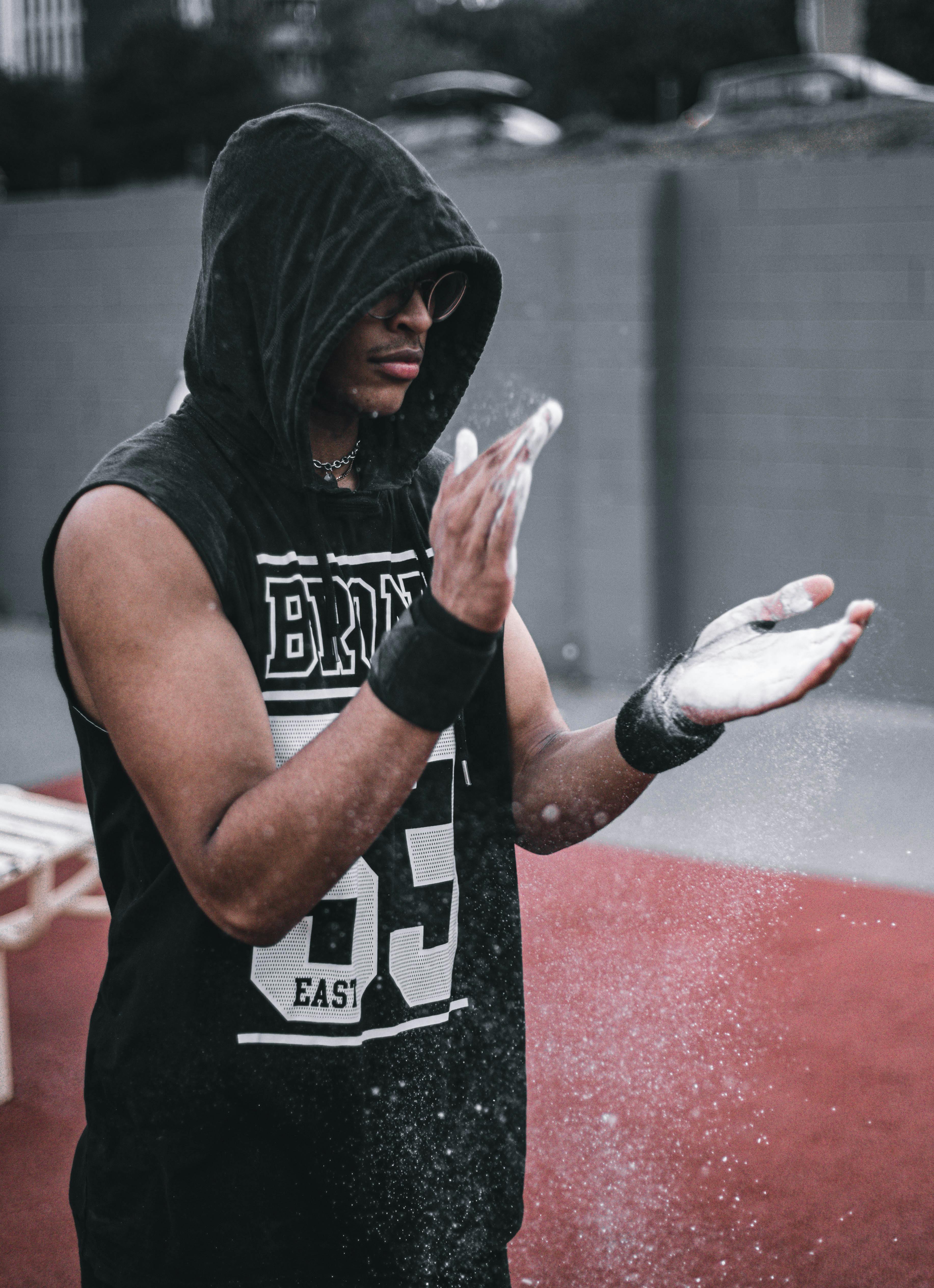 White Powder on the Man's Palms · Free Stock Photo