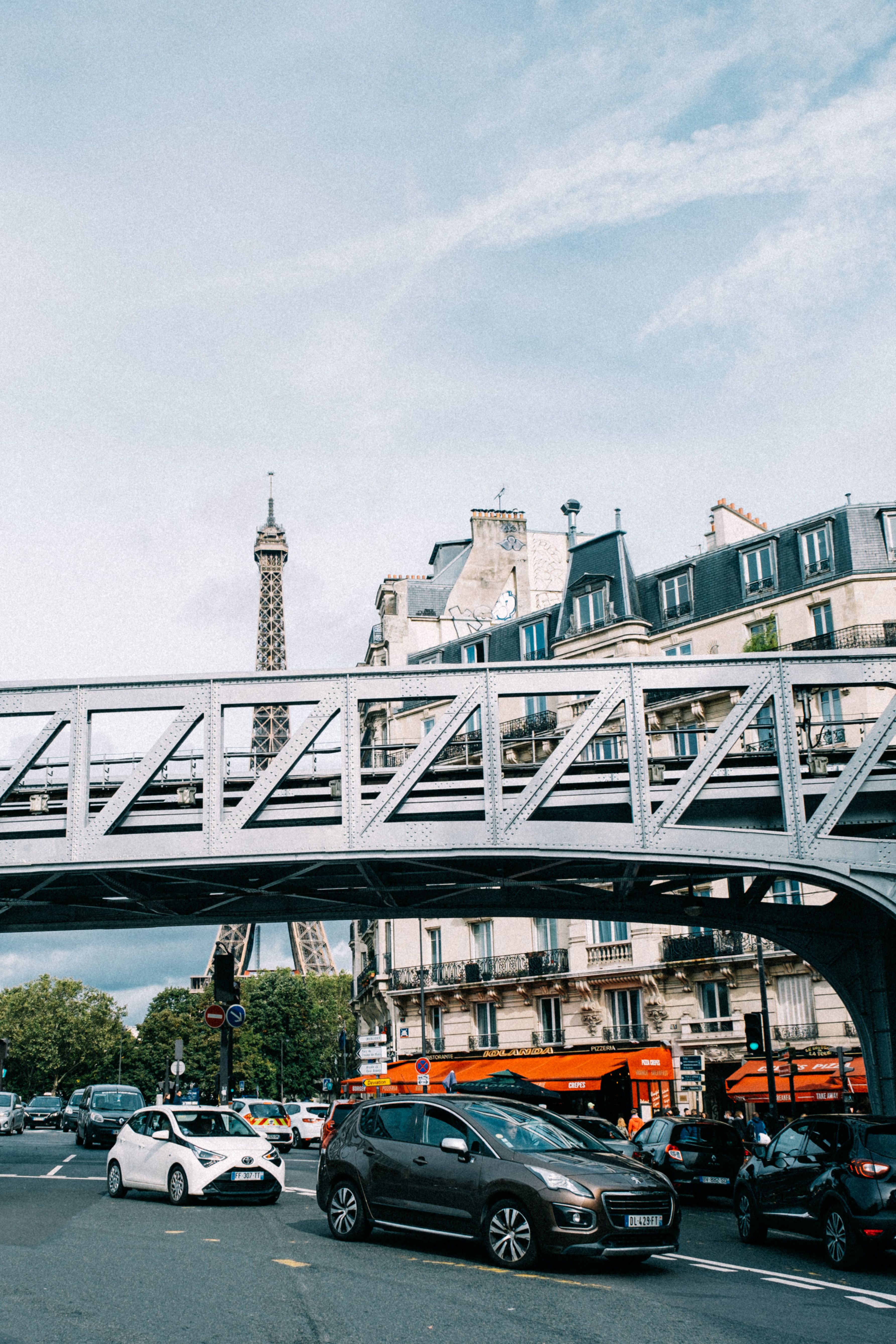 City Street with a Bridge · Free Stock Photo