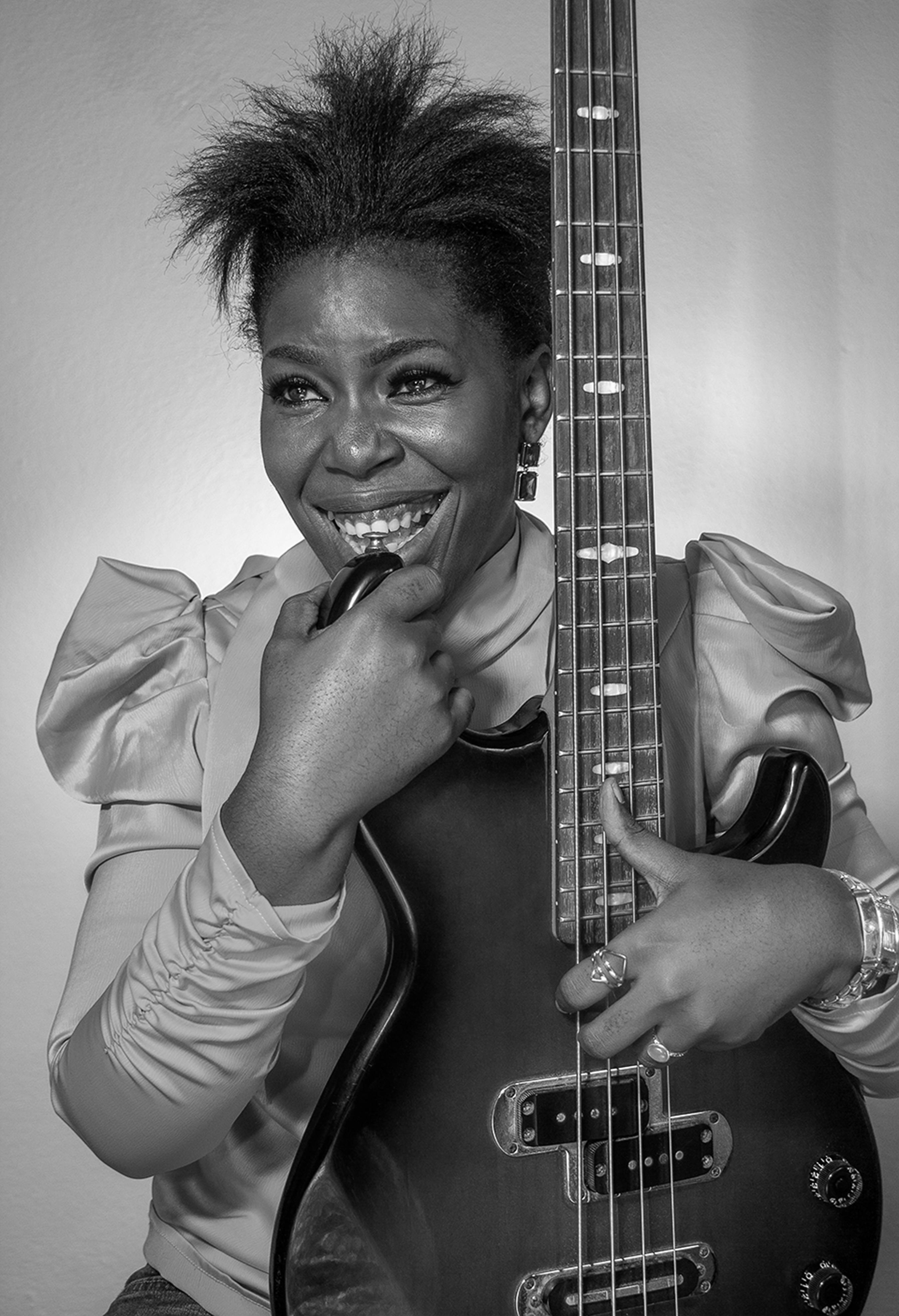 A Grayscale of a Bass Guitar · Free Stock Photo