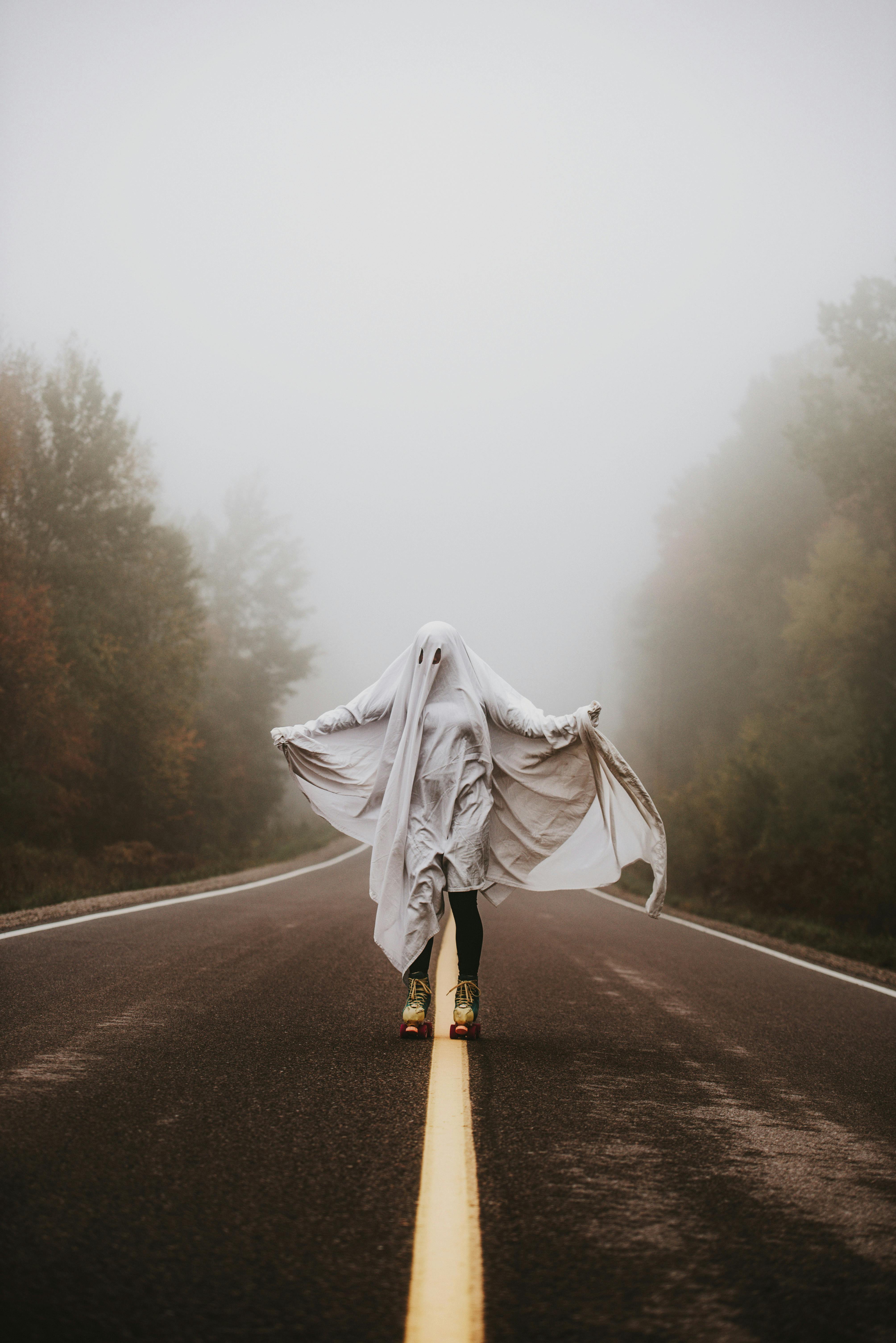 A Ghost Hiding Behind a Tree · Free Stock Photo