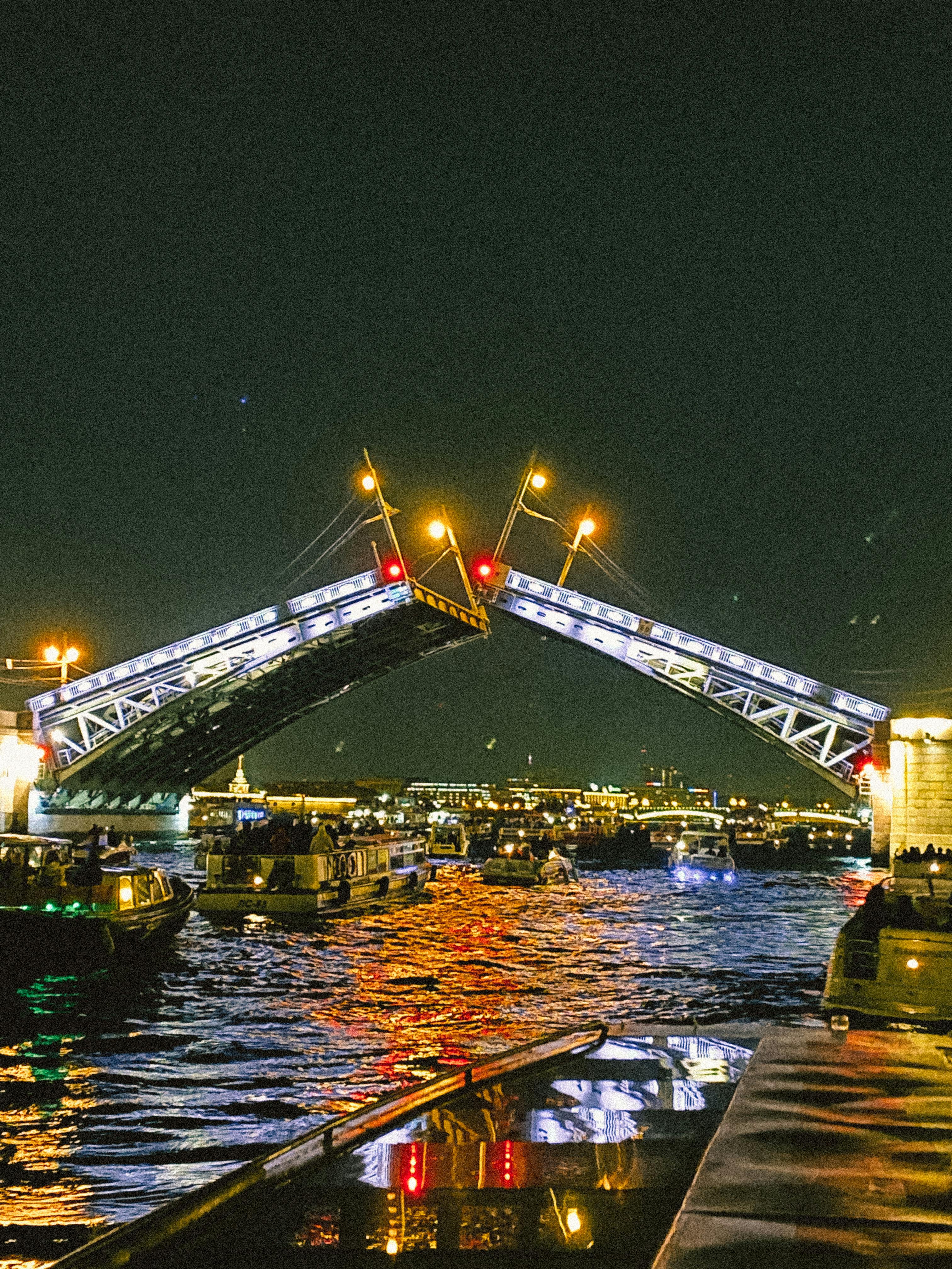 Stone Bridge in Night City in Lights · Free Stock Photo