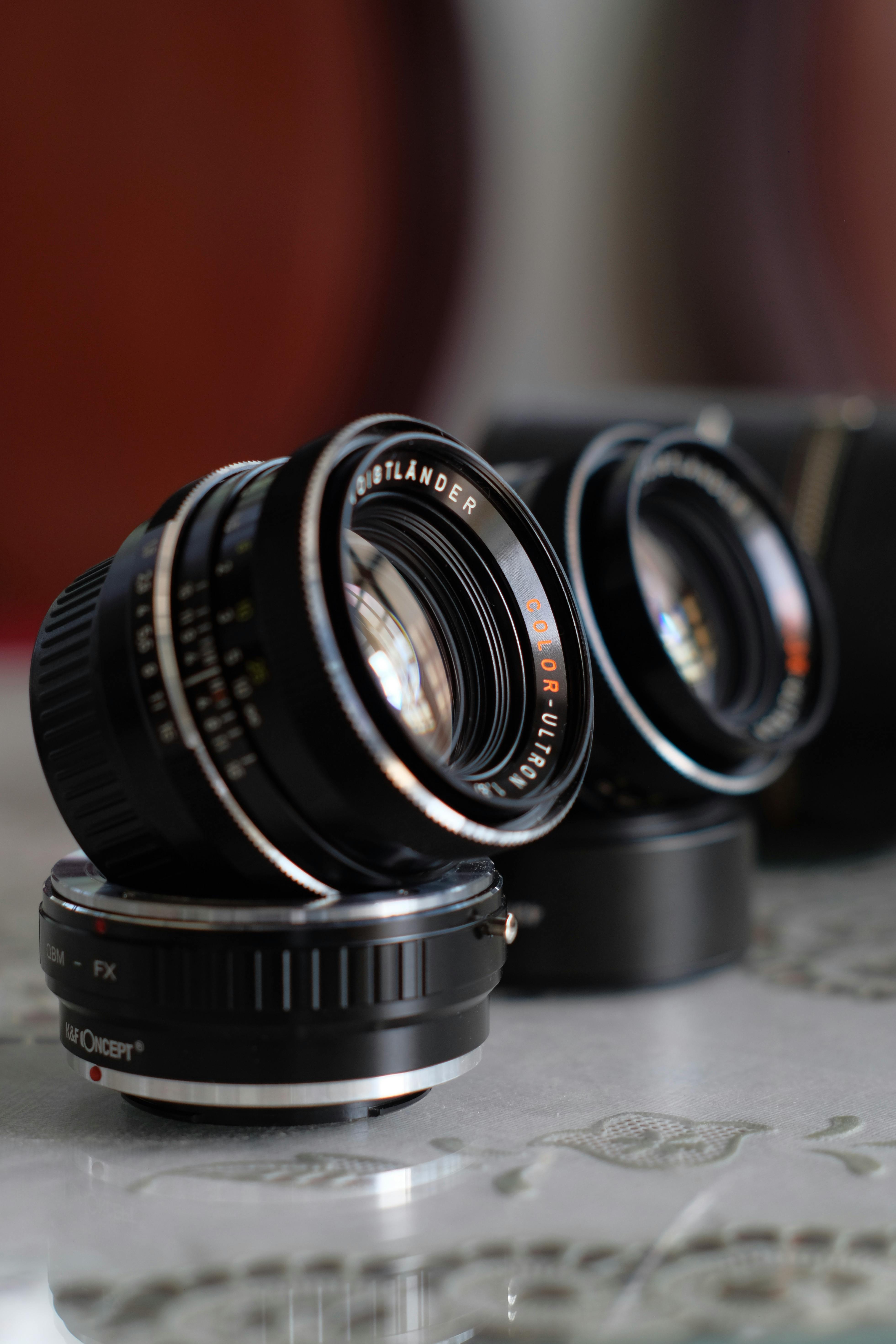 Close-Up Photograph of Black Camera Lenses · Free Stock Photo
