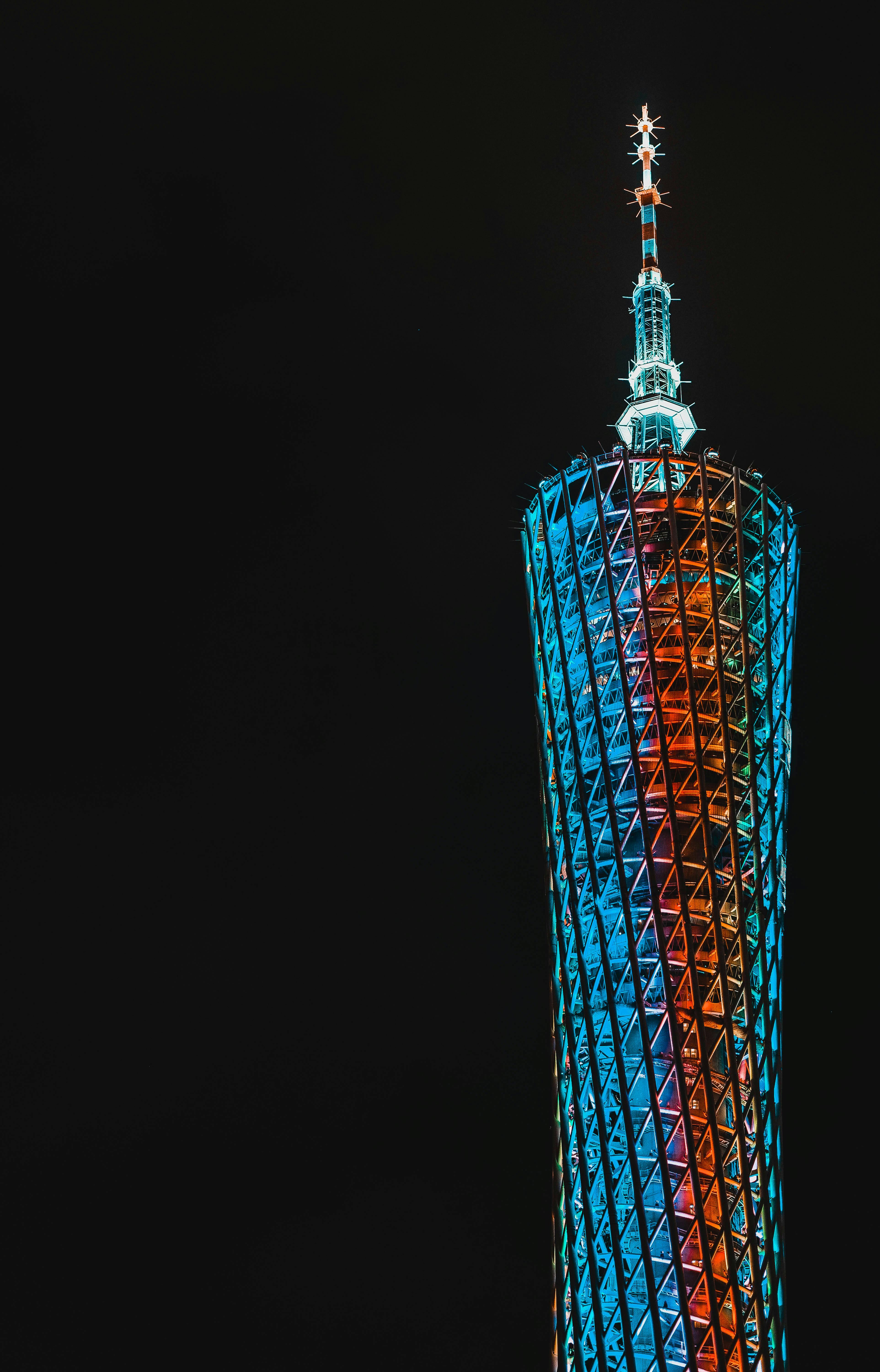 Illuminated Canton Tower, Canton, China · Free Stock Photo