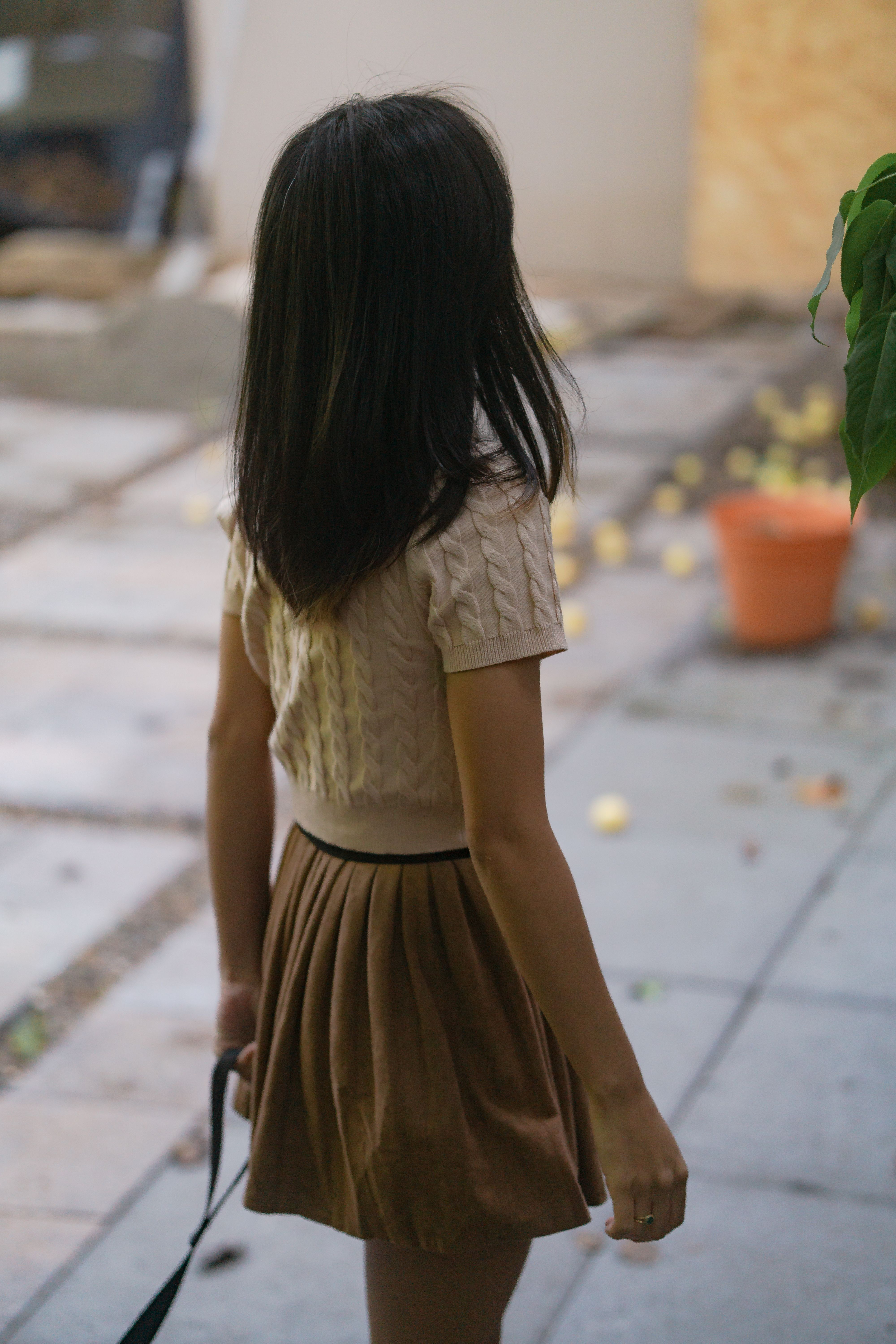 Back View of a Woman Wearing a Brown Skirt · Free Stock Photo