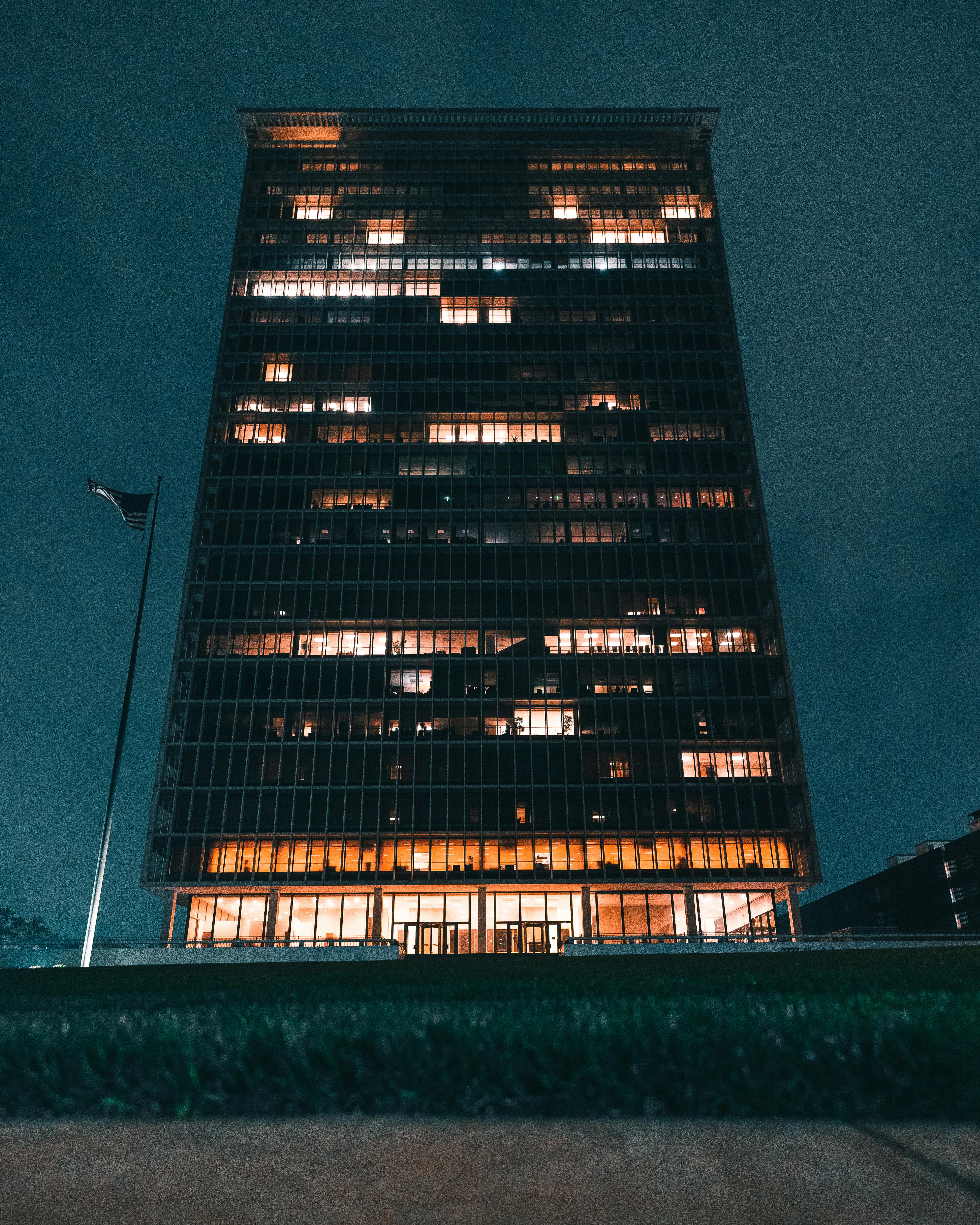 High Rise Building at Night · Free Stock Photo