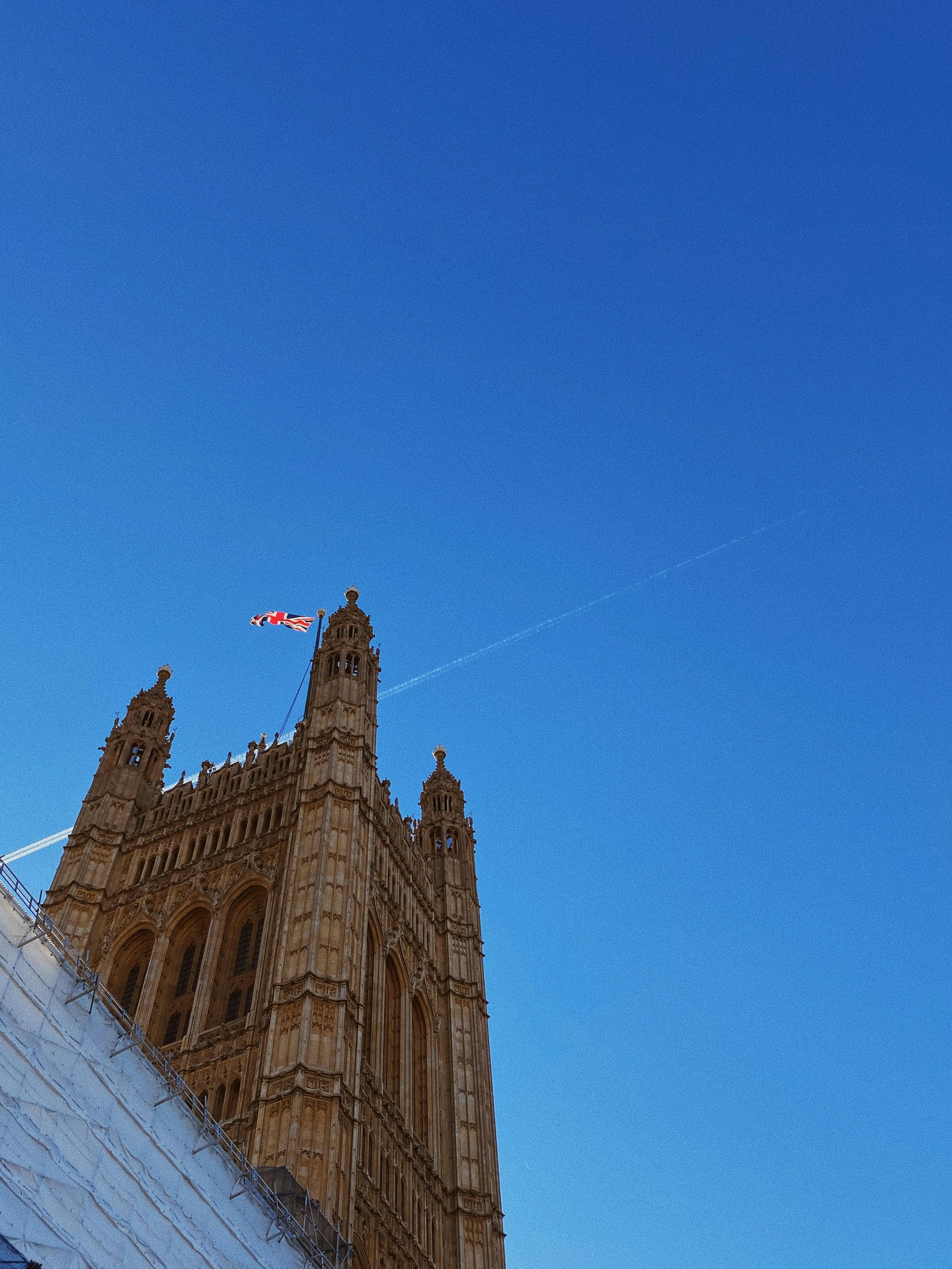 Low Angle View of the Palace of Westminster Tower, London, UK · Free ...