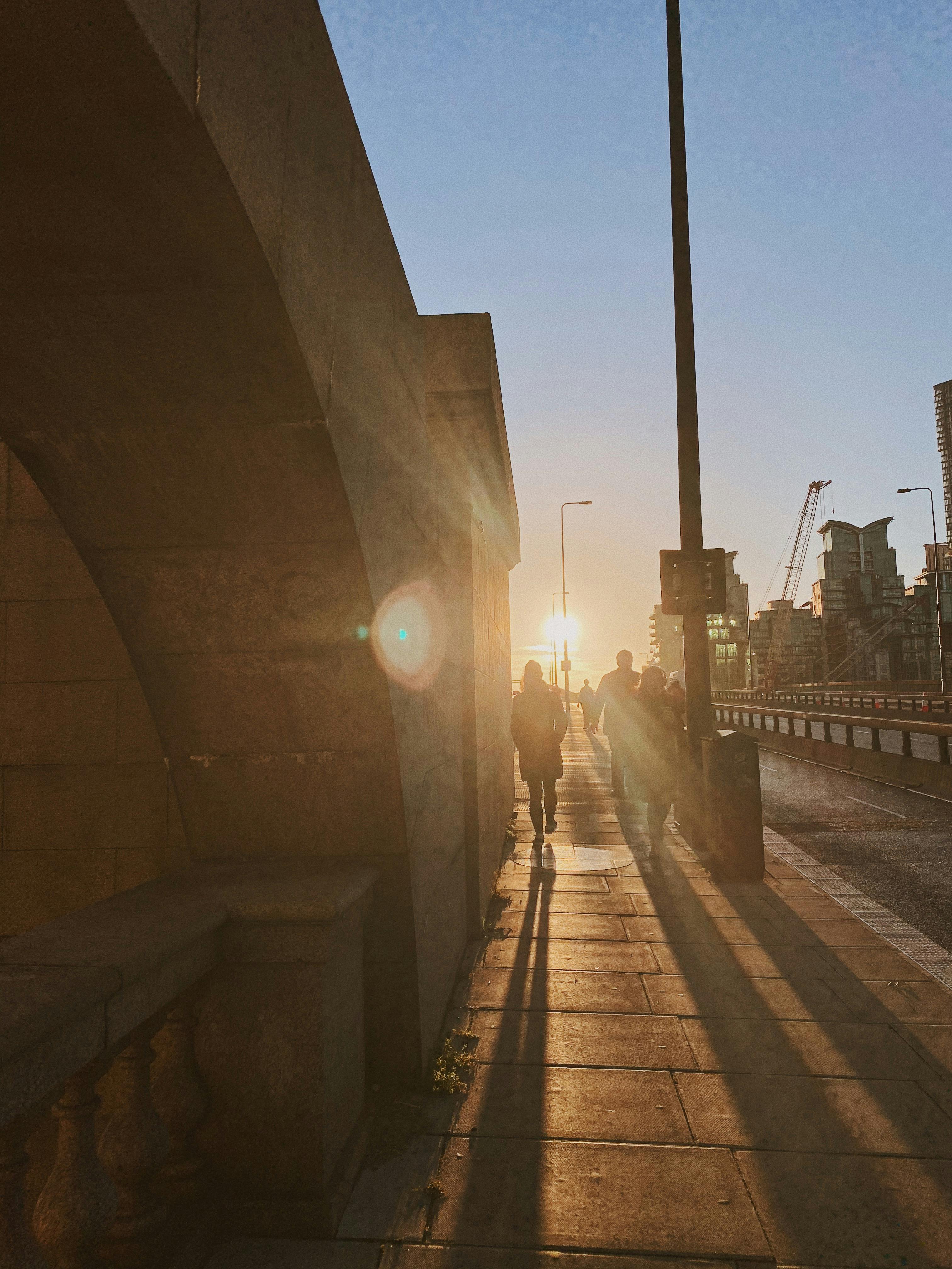 People Walking on the Sidewalk · Free Stock Photo