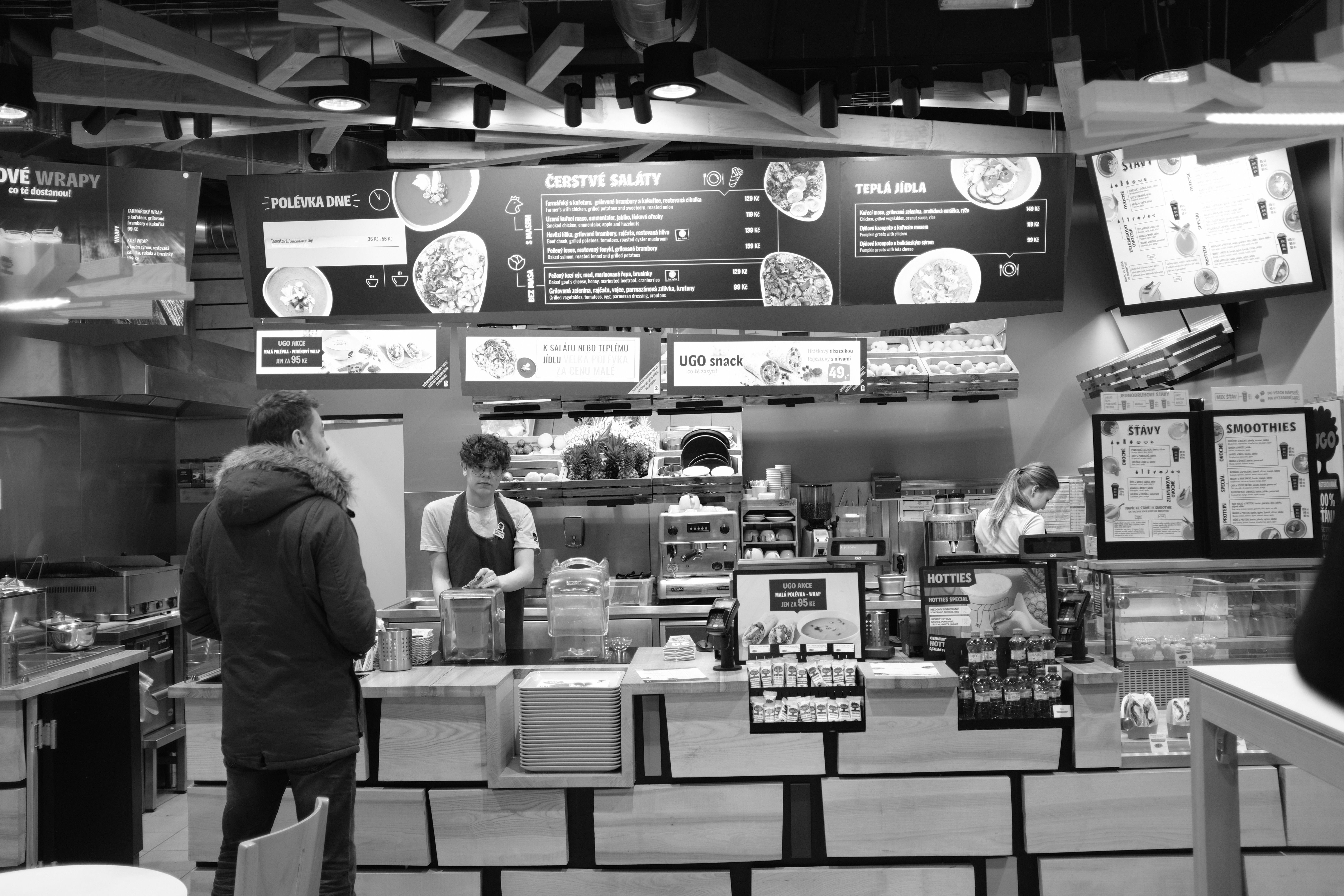 free-stock-photo-of-black-and-white-foodshop-ordering