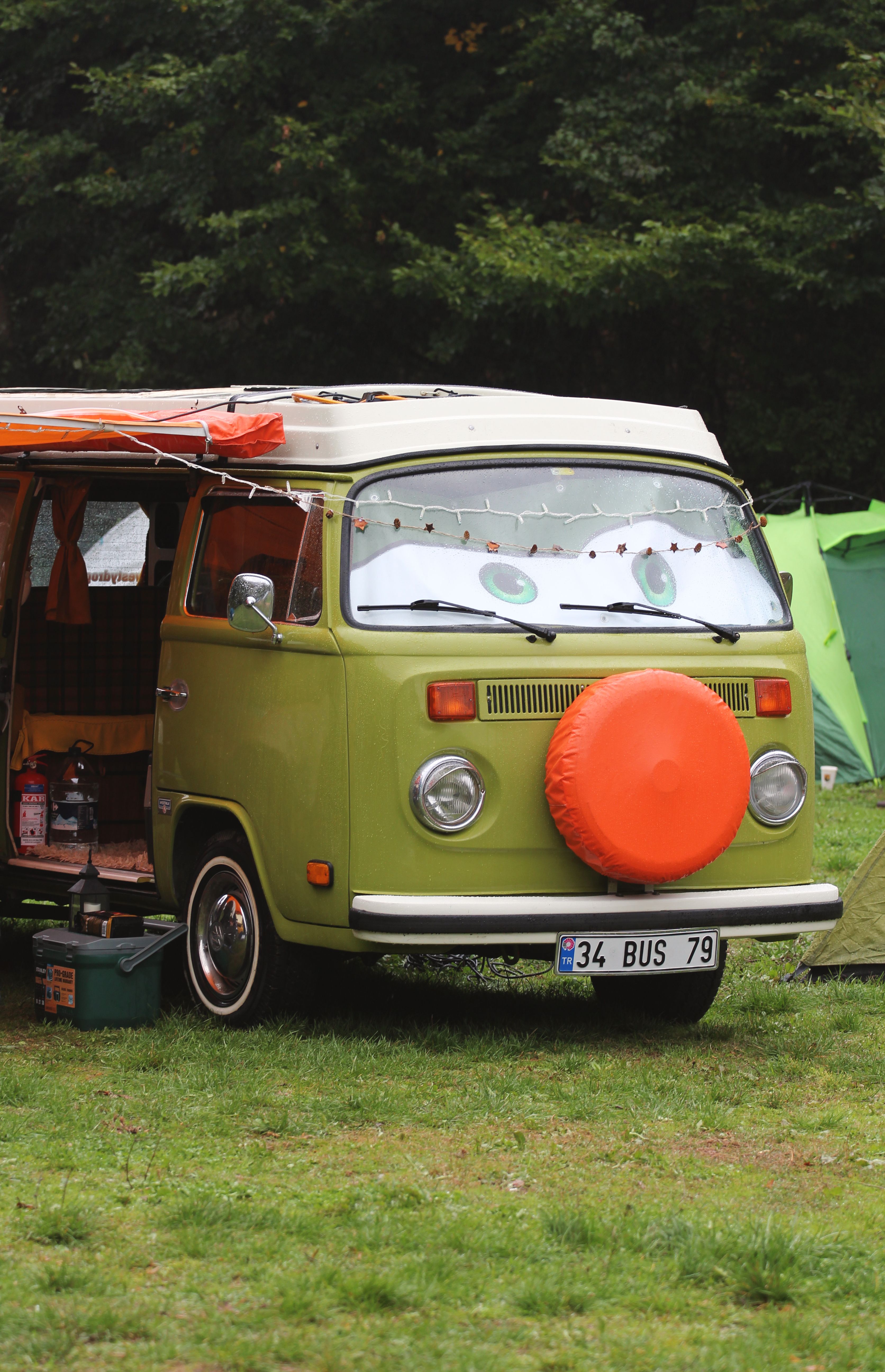 A Green Van on Green Grass · Free Stock Photo