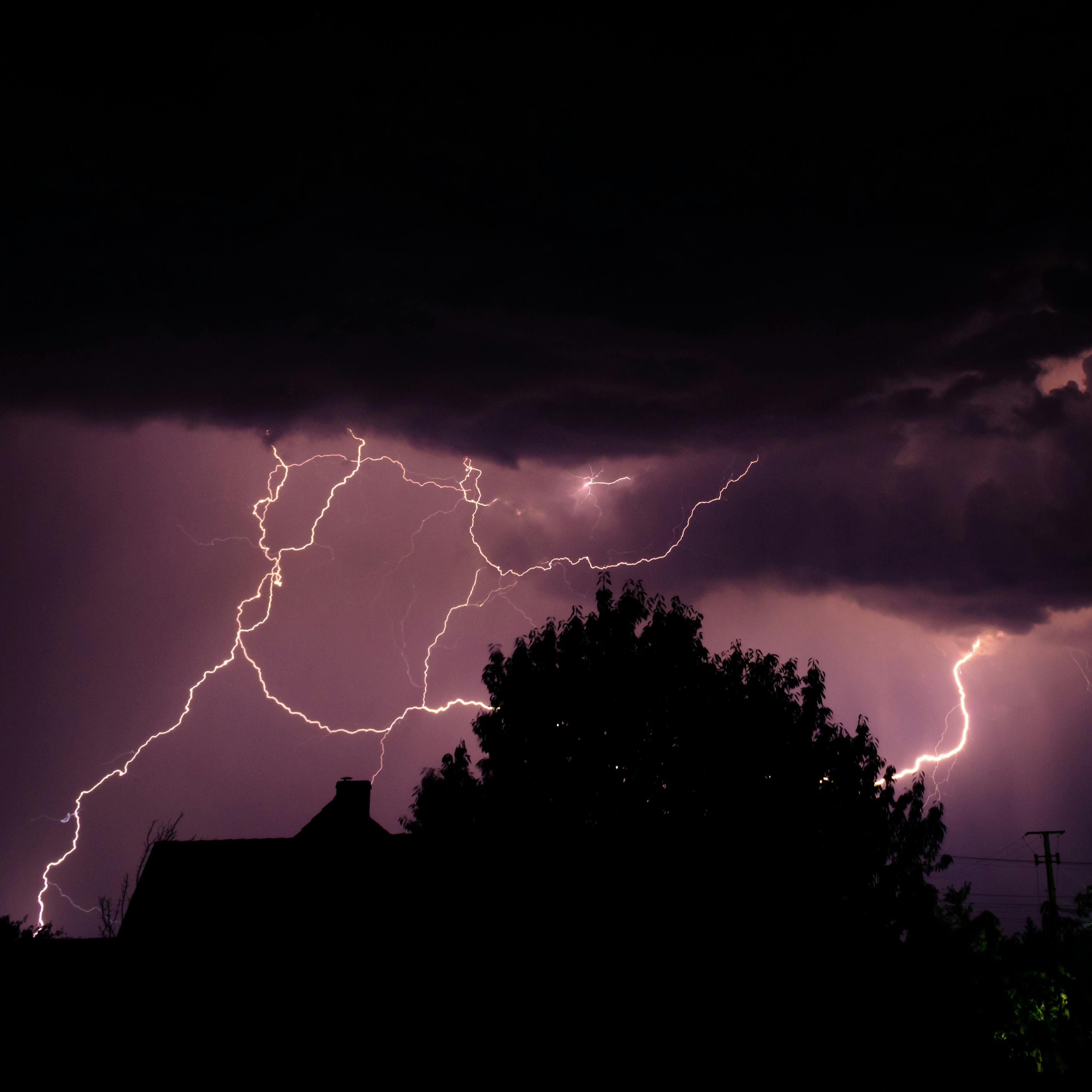 Lightning During Golden Hour · Free Stock Photo