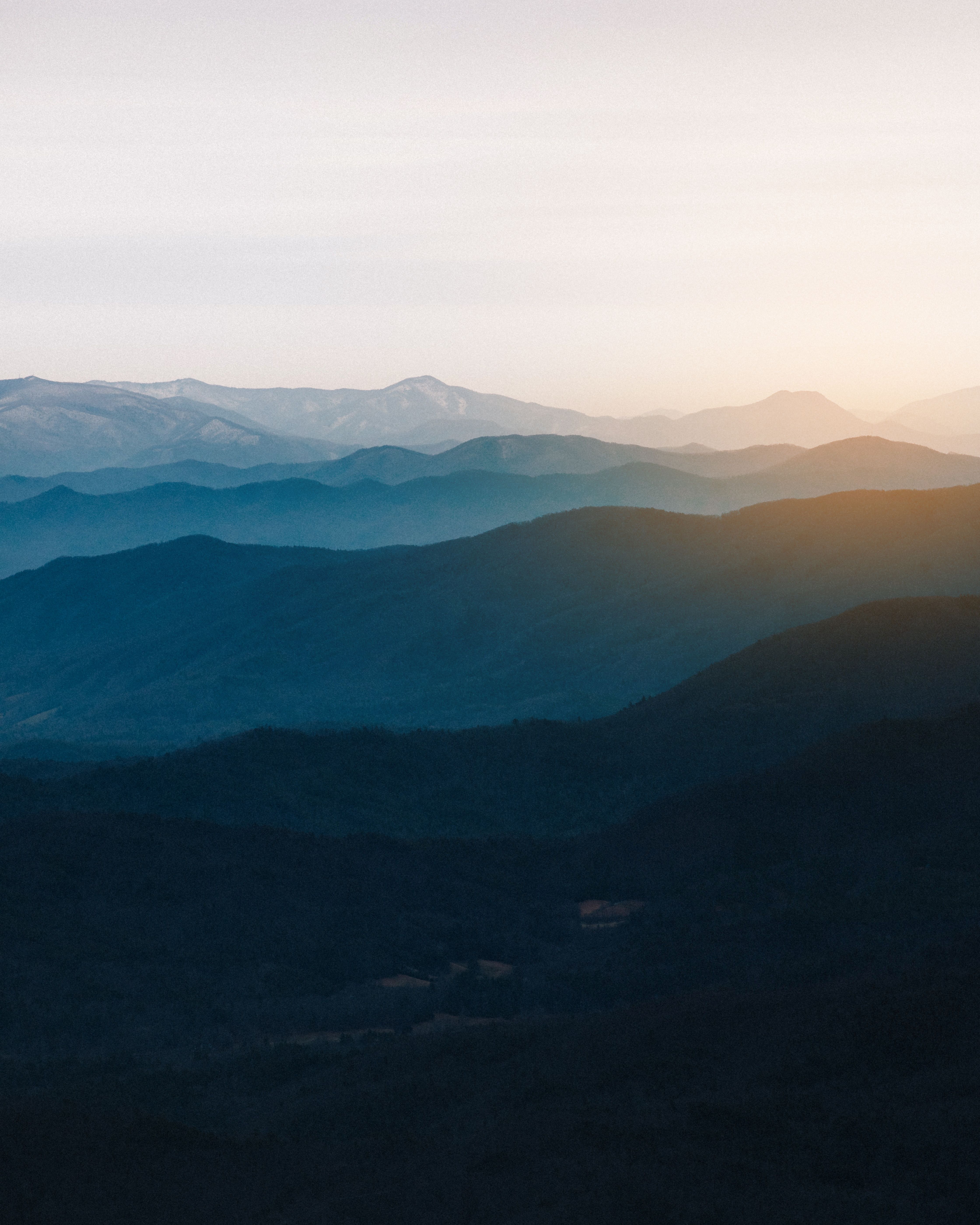 Forest on Hills in Autumn at Sunset · Free Stock Photo