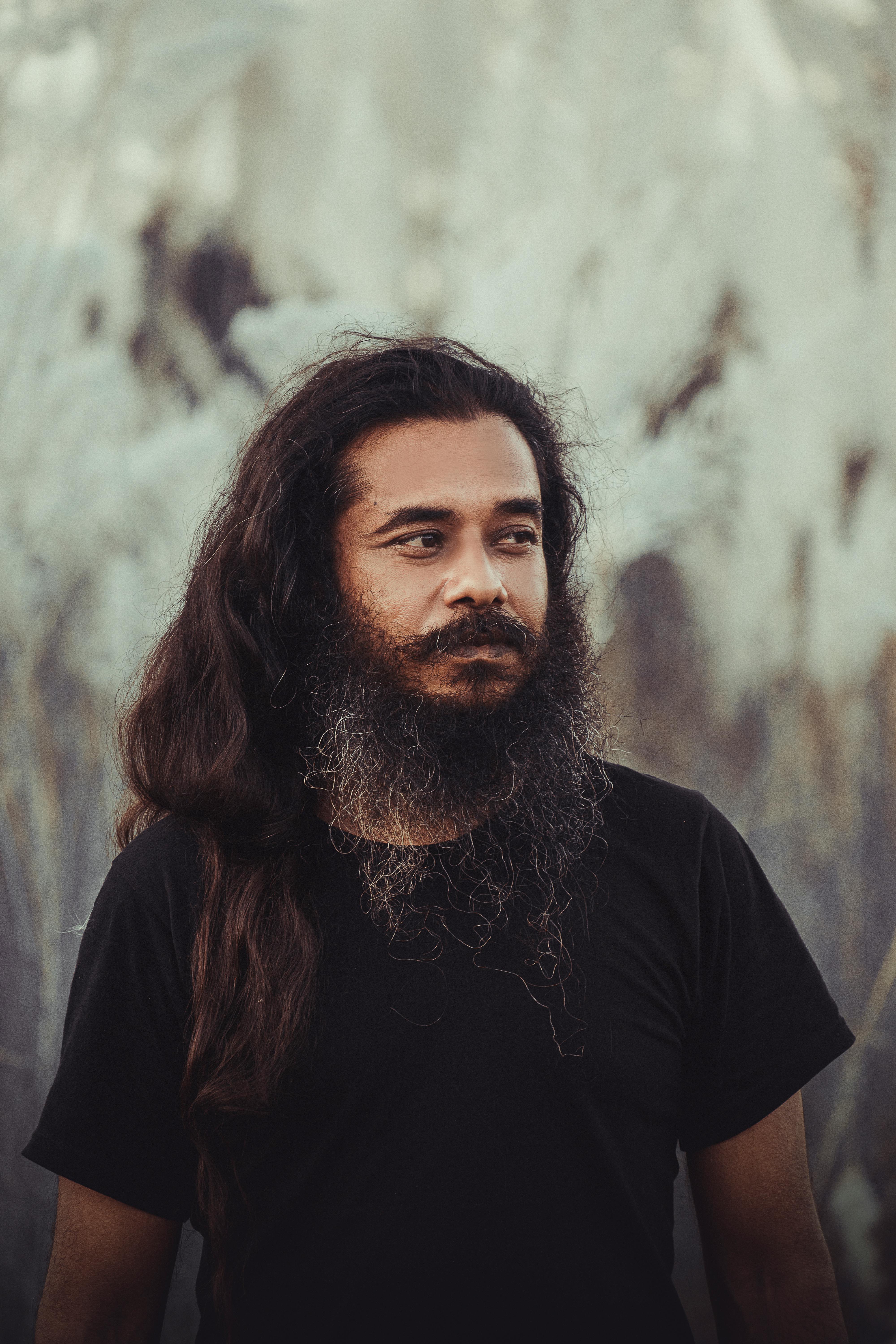 Man in Black with Long Beard · Free Stock Photo