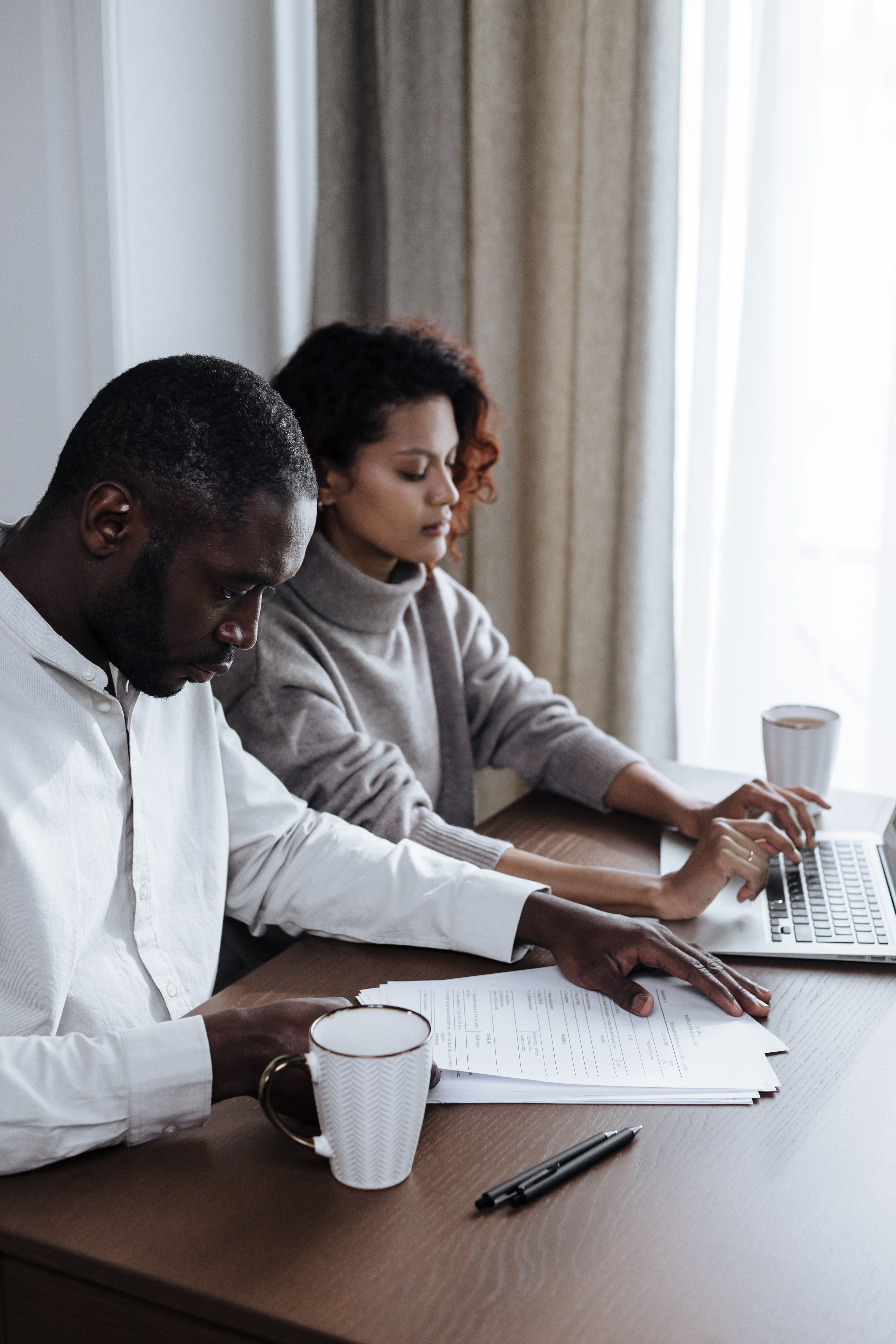 Couple Working in Home · Free Stock Photo