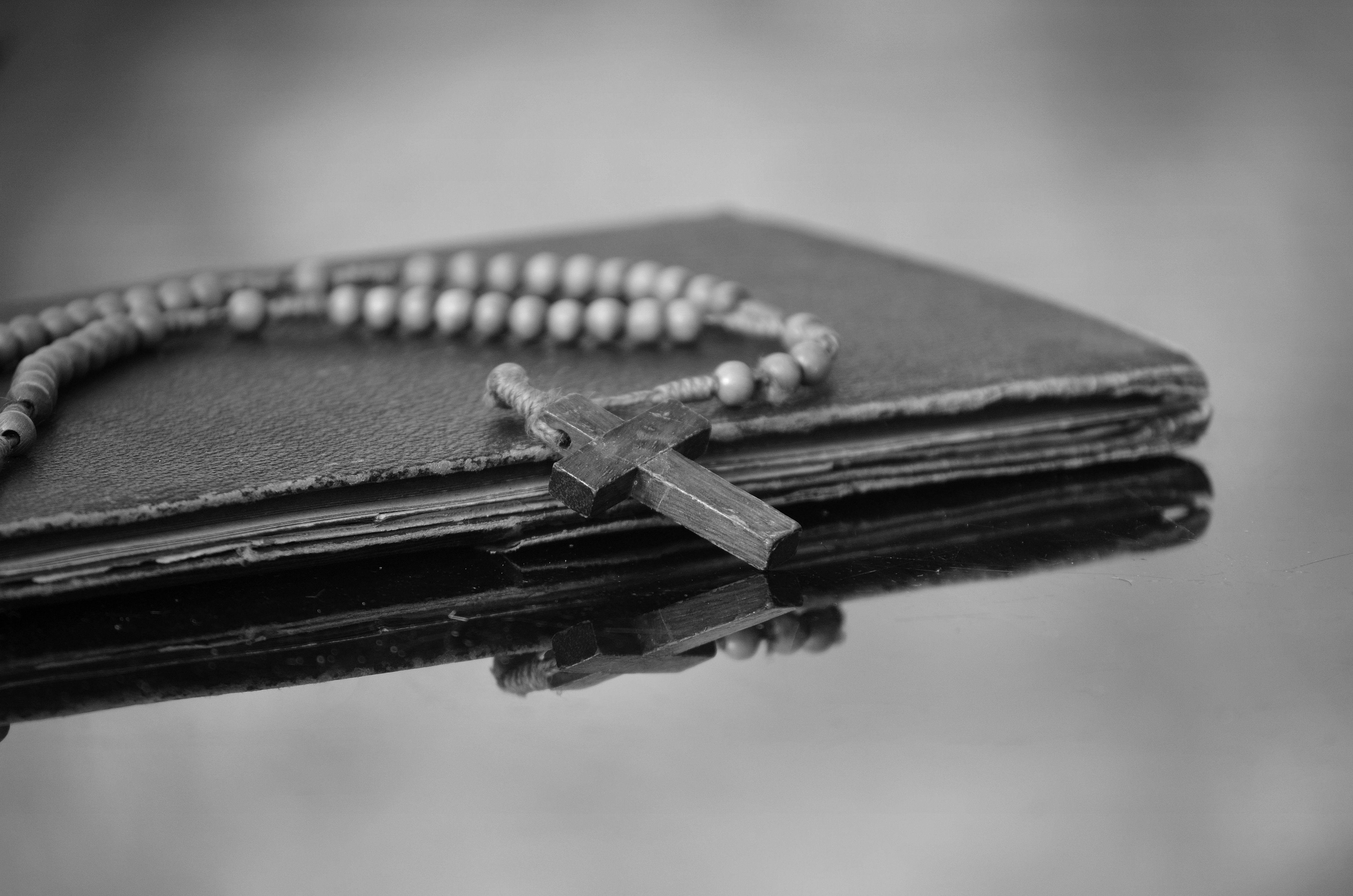 Grayscale Photo of Wooden Cross · Free Stock Photo