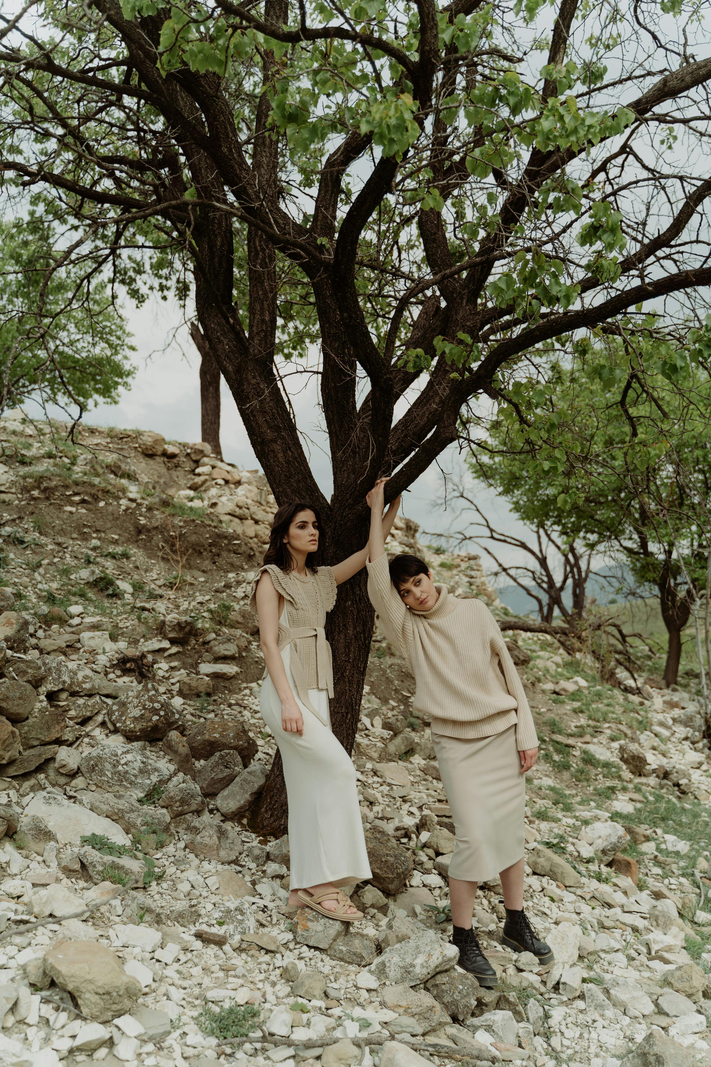 Women Holding on a Tree Branch · Free Stock Photo