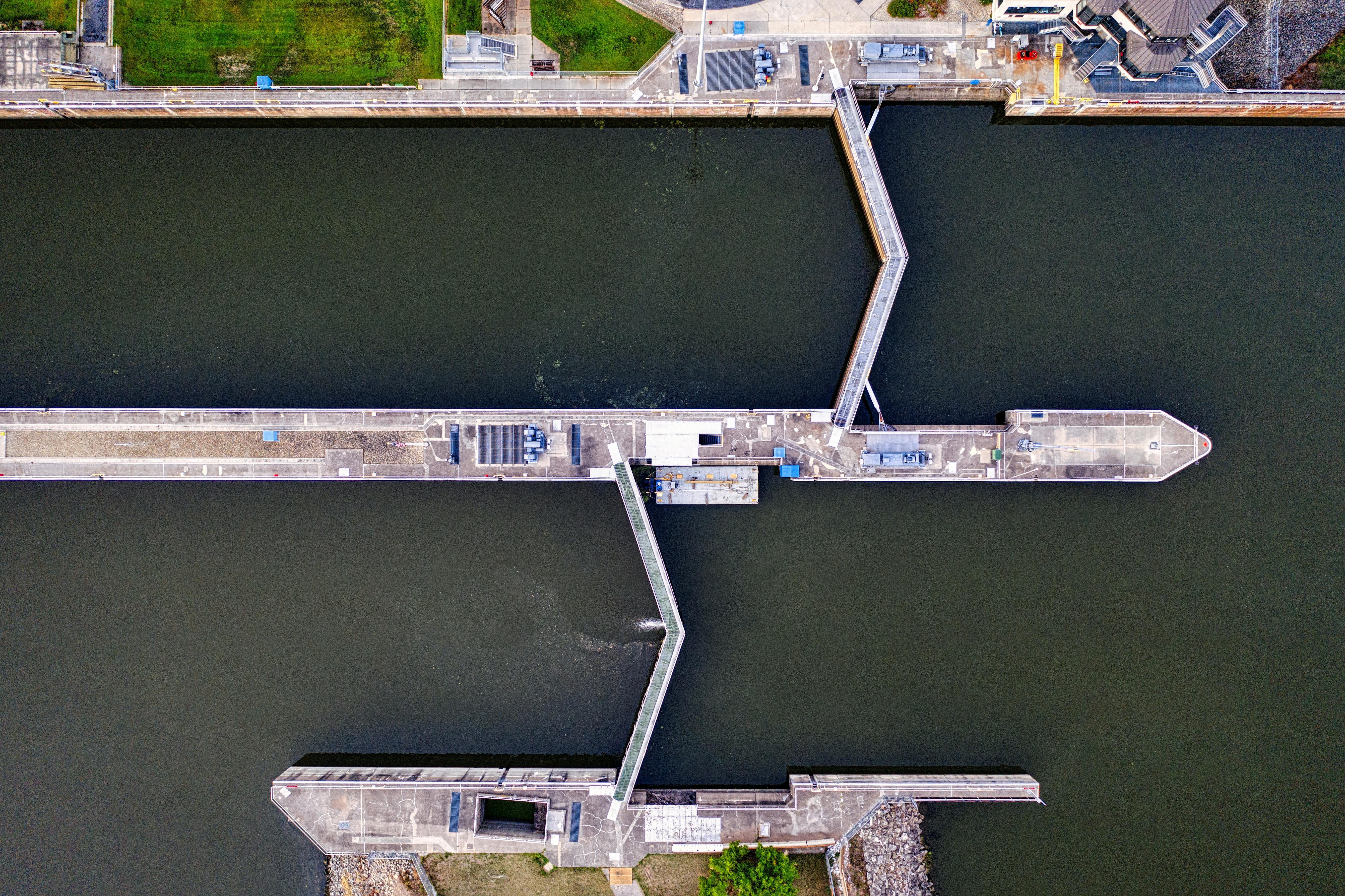 Top View of a Hydroelectric Power Plant · Free Stock Photo