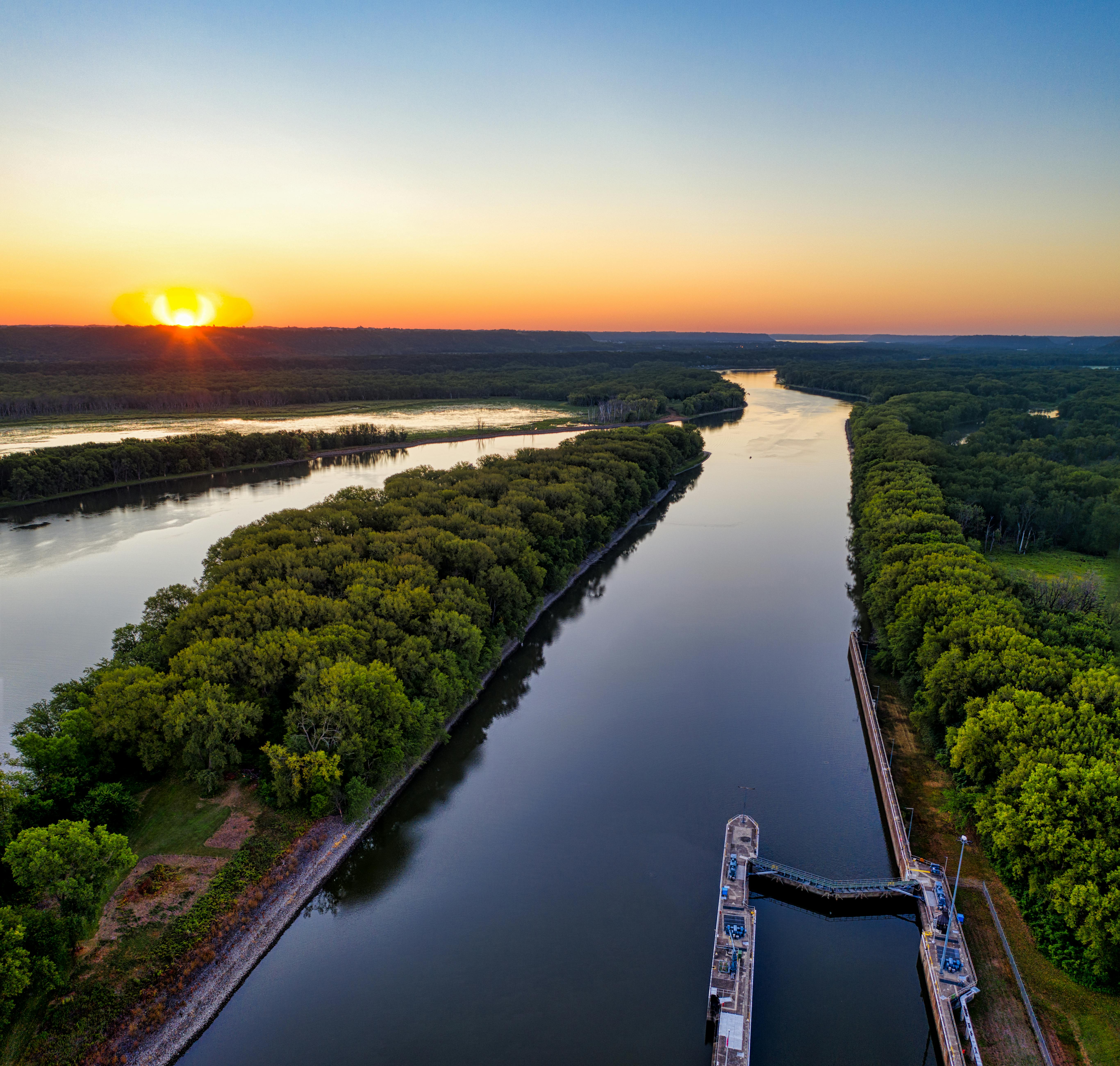 Aerial View of Water Canal · Free Stock Photo