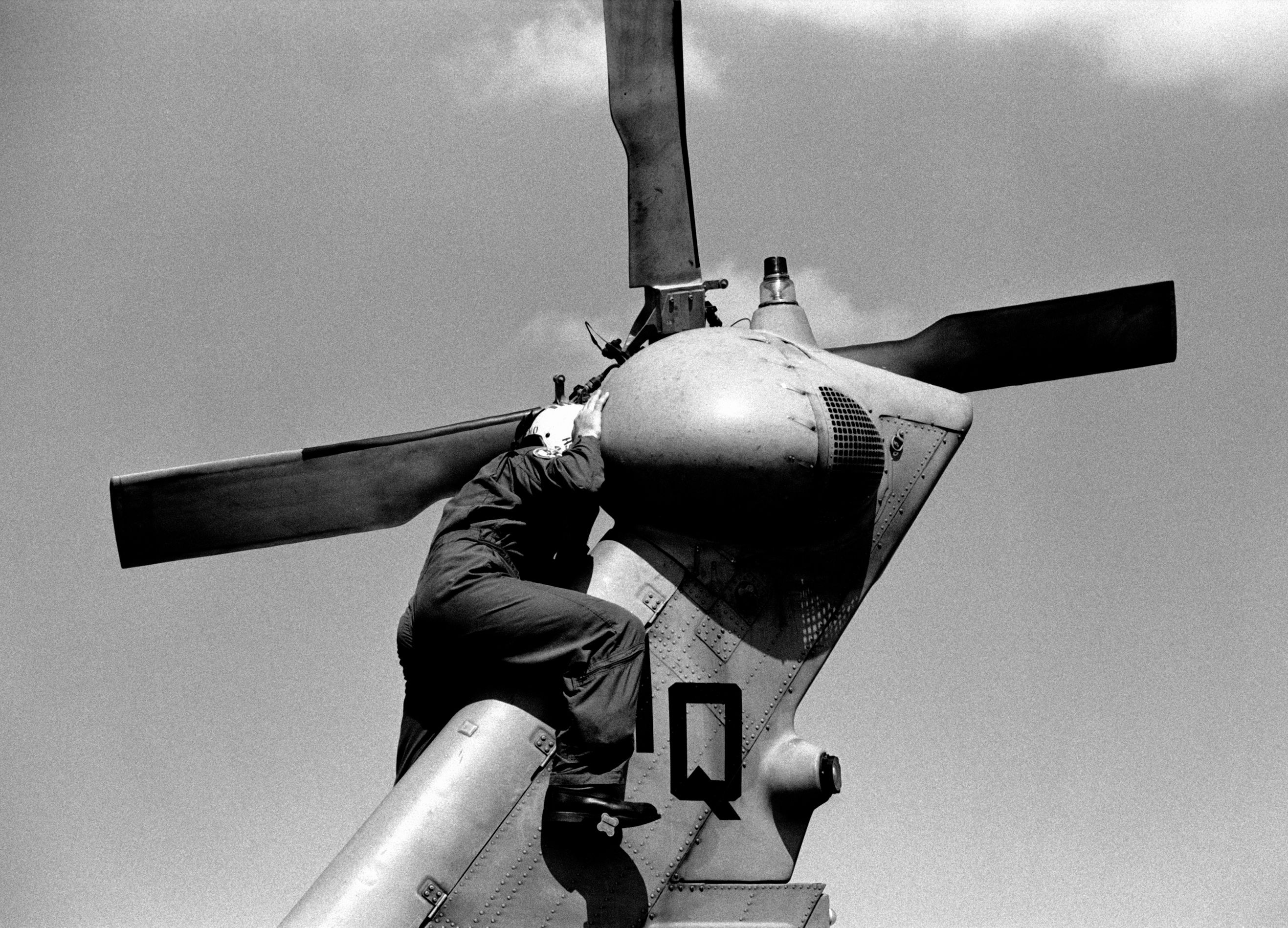 Man Standing Beside an Aircraft Propeller · Free Stock Photo
