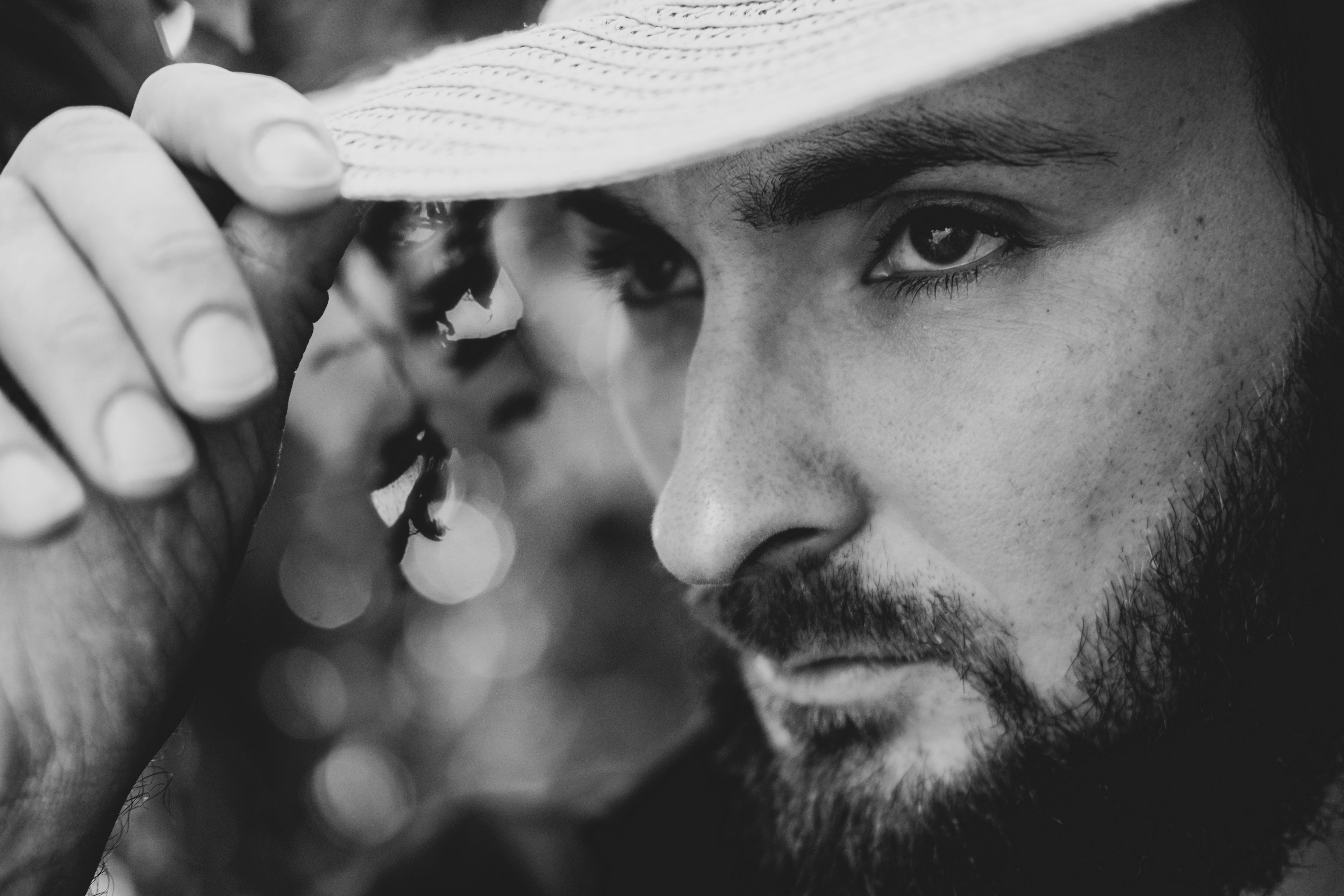 Macro Photography of Bearded Man's Face · Free Stock Photo