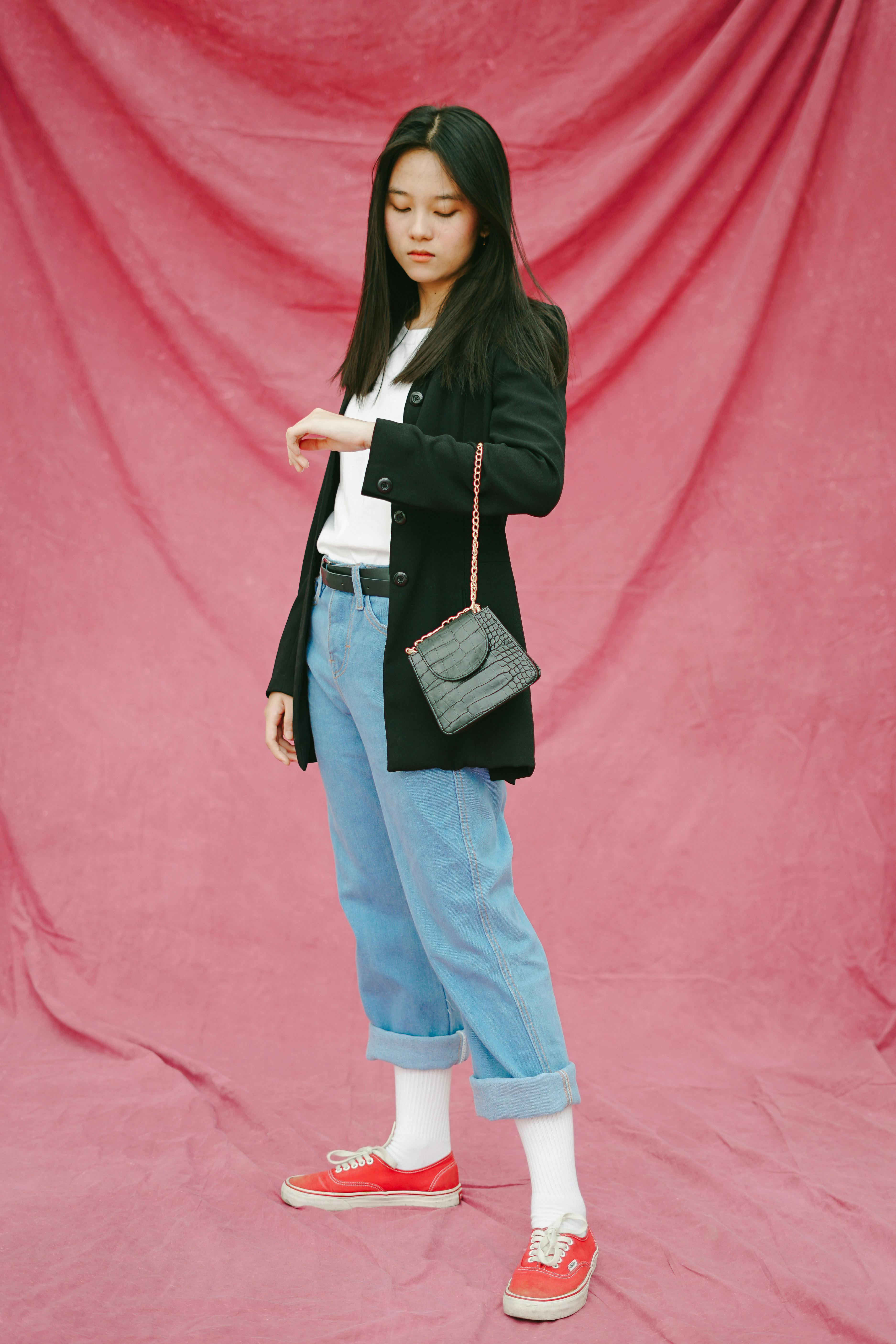 A Female Model Looking Down · Free Stock Photo