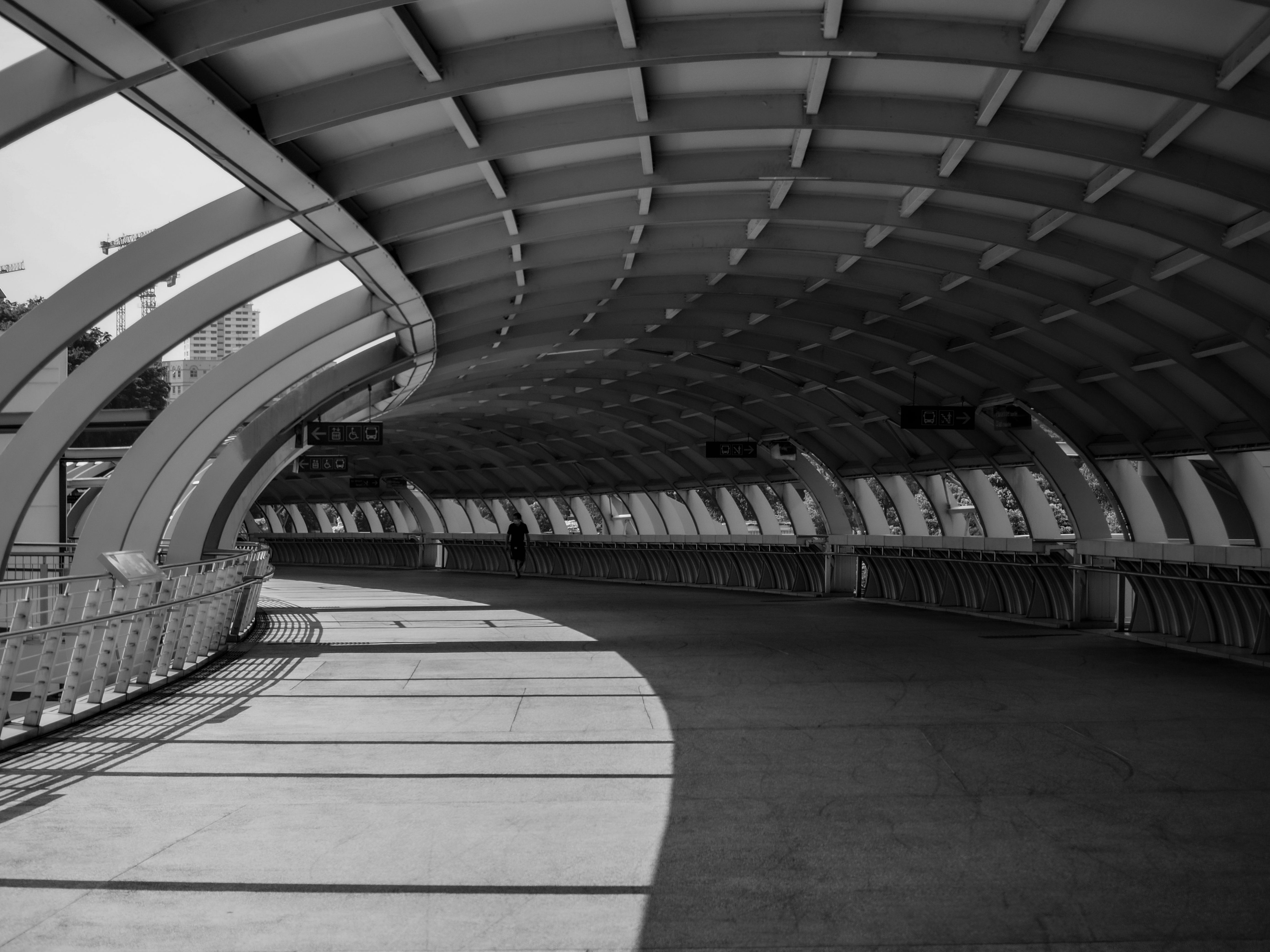Grayscale Photo of a Street · Free Stock Photo