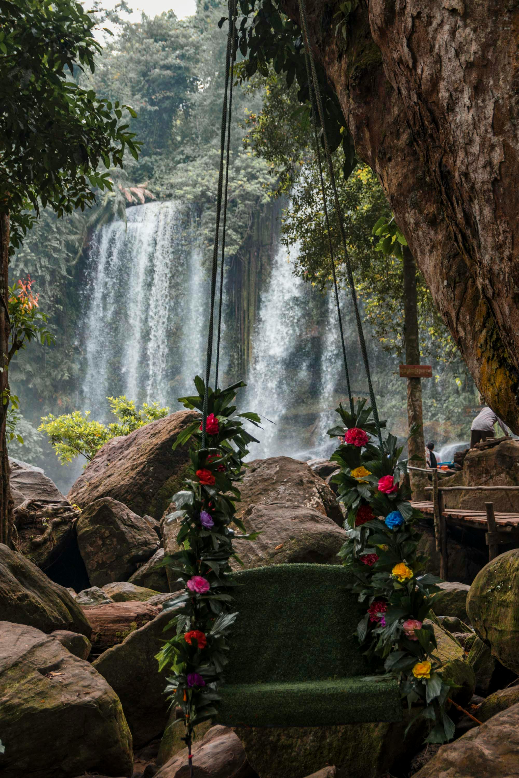 Swing against Waterfall · Free Stock Photo