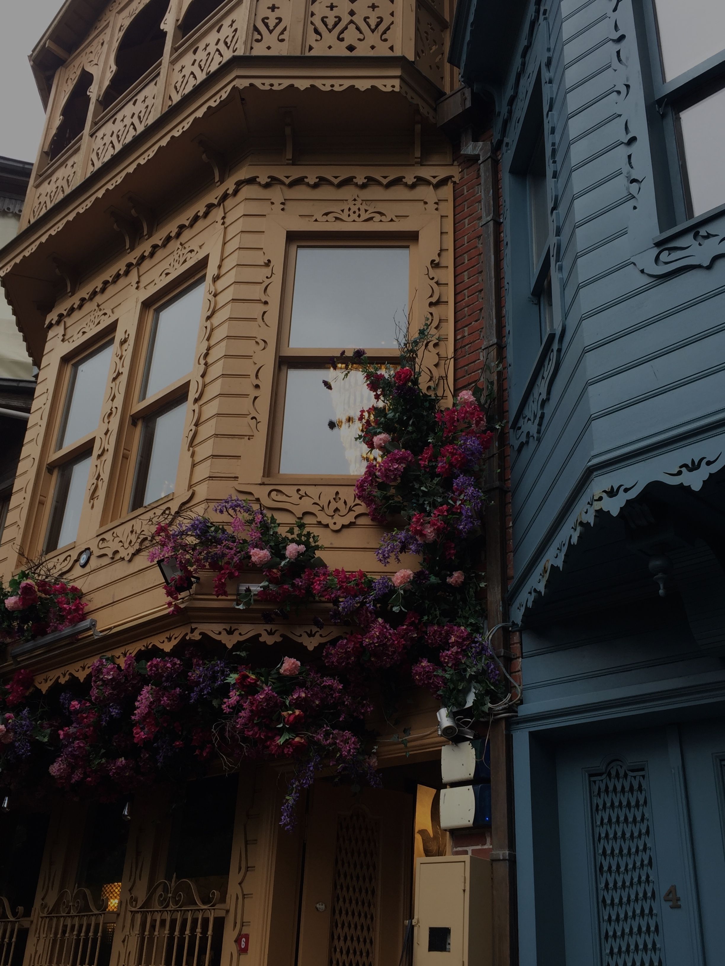 Flowers on the Facade of a Building · Free Stock Photo