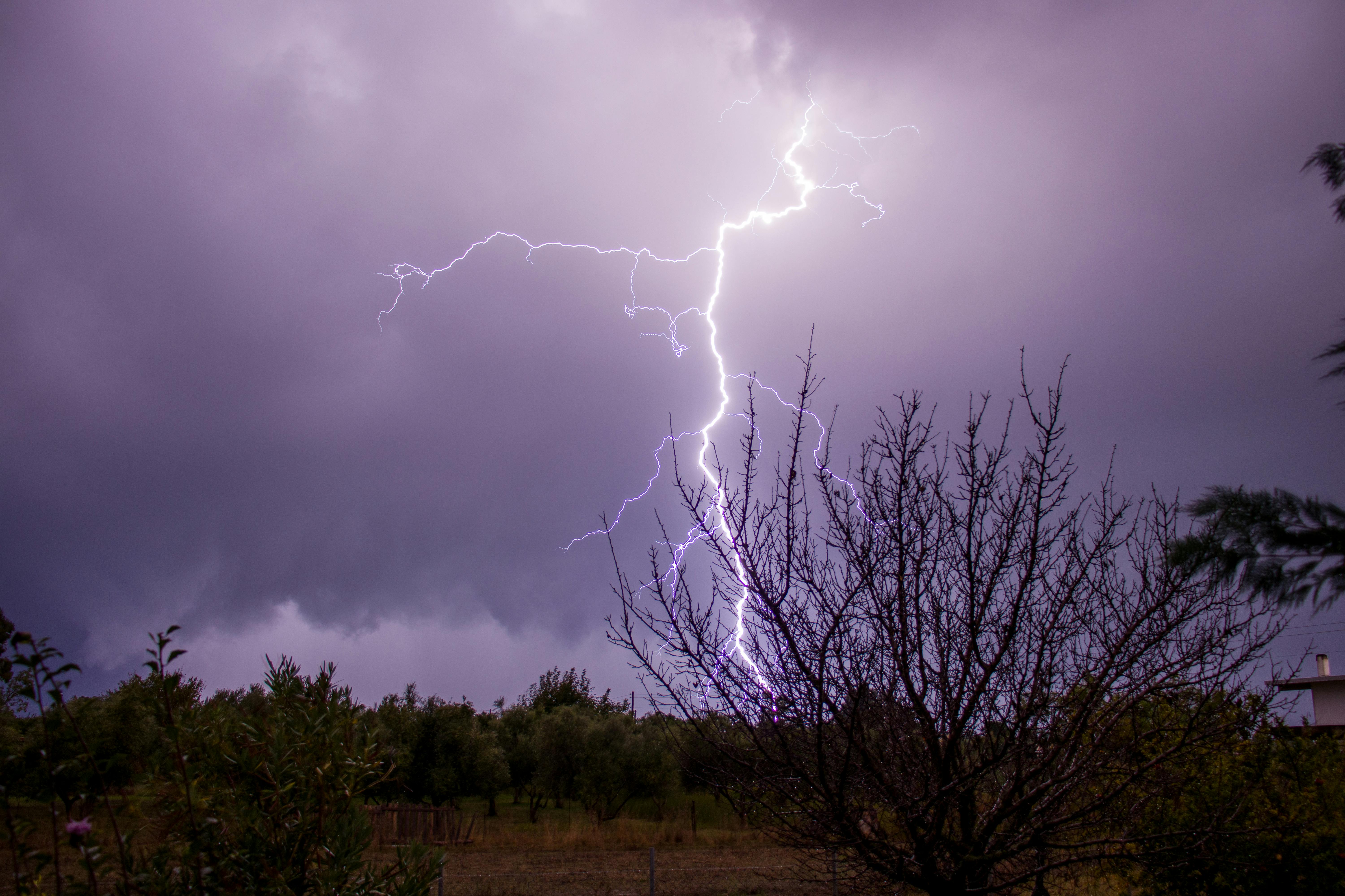 Lightning on Gray Sky · Free Stock Photo