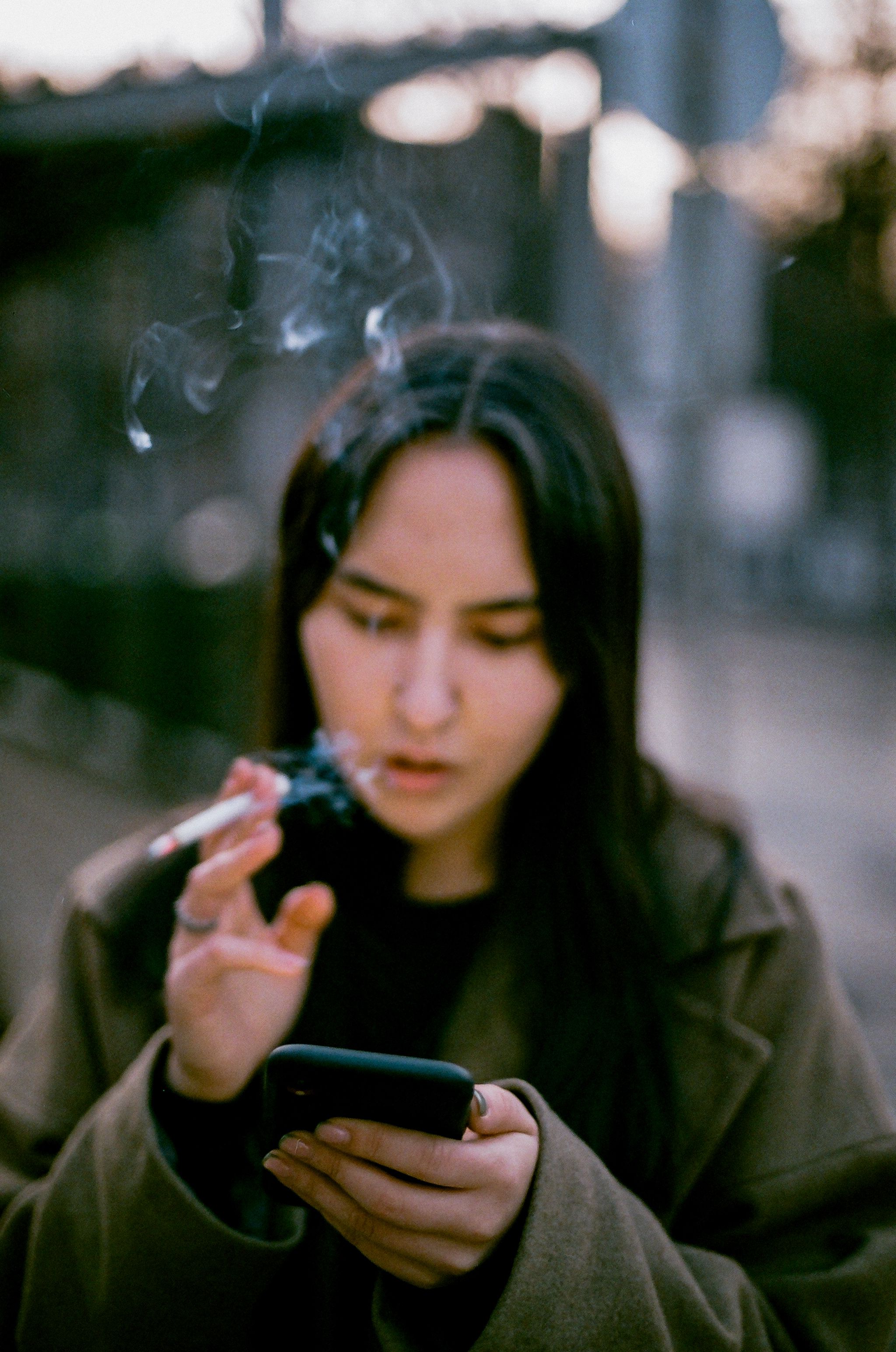 Woman lighting up a Cigarette · Free Stock Photo