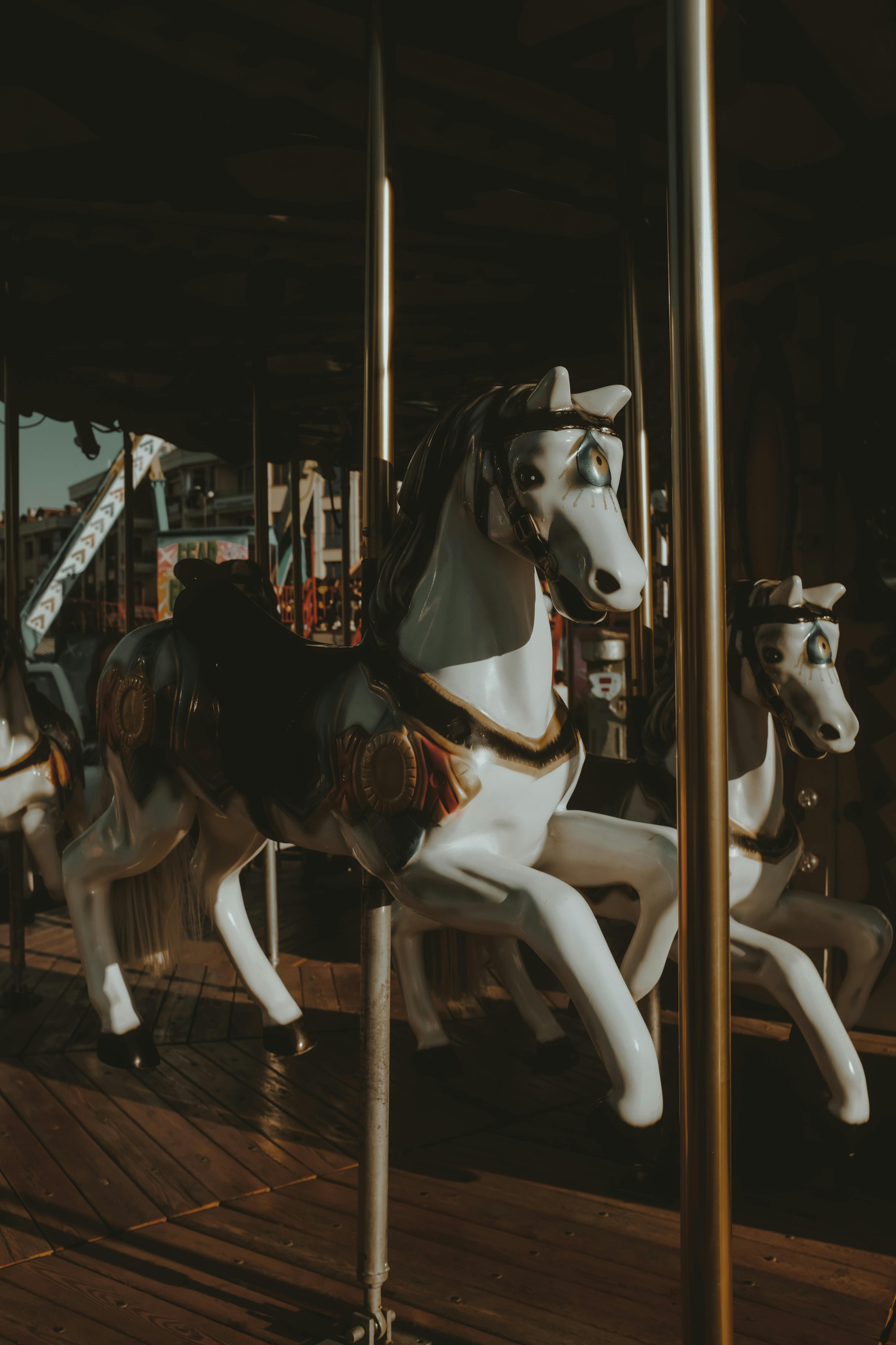 White and Brown Horse Carousel · Free Stock Photo