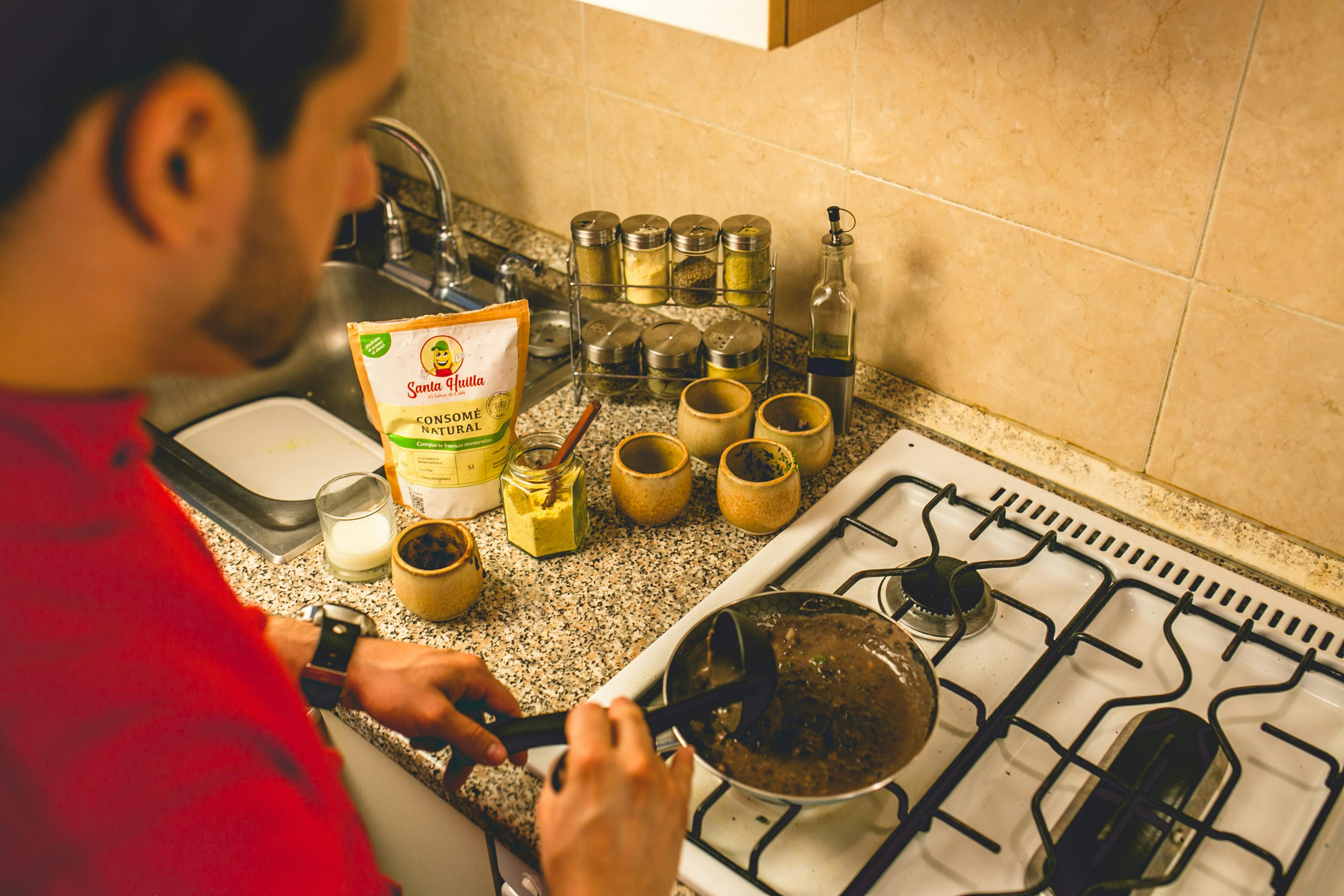 High Angle View of Chef Cooking · Free Stock Photo