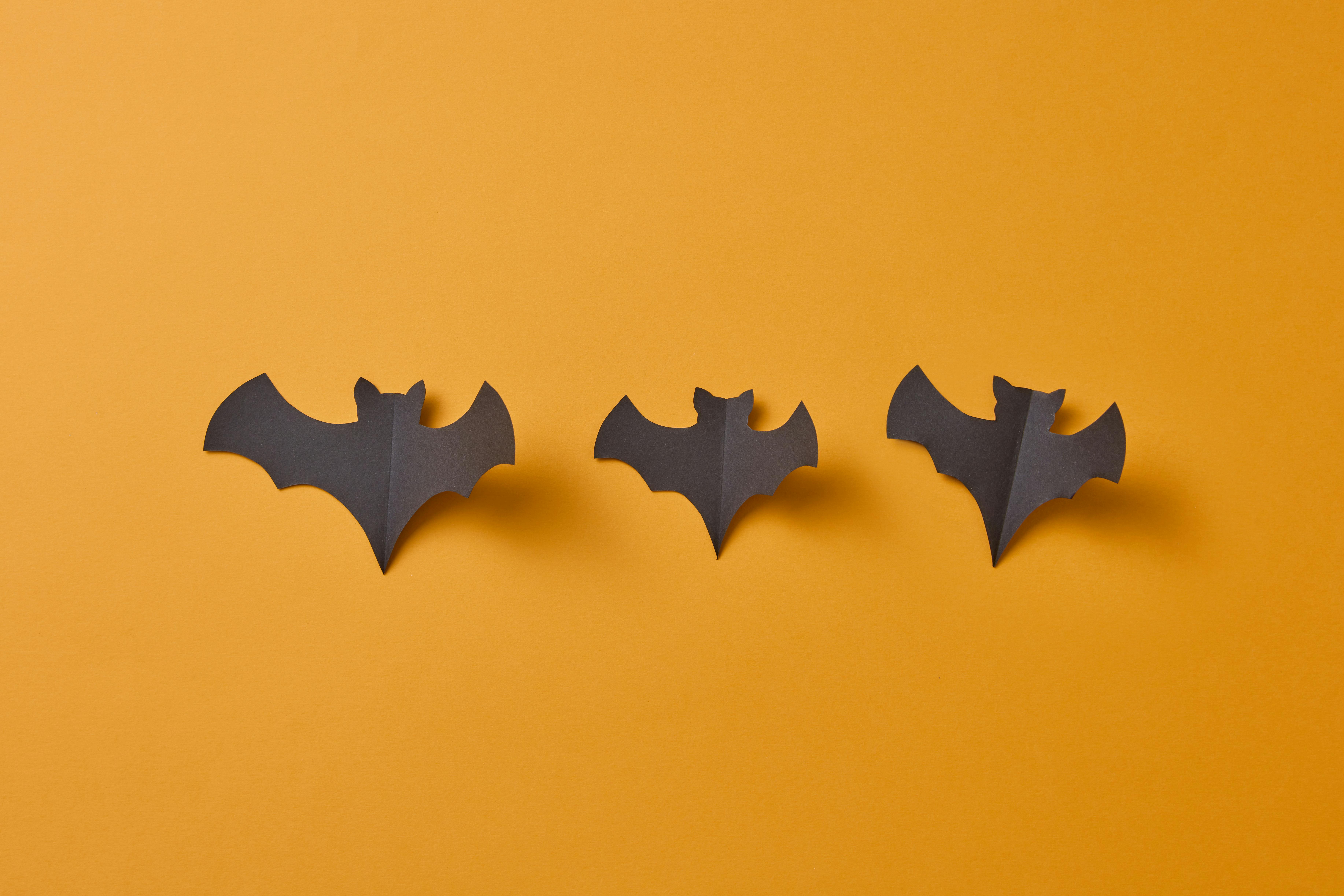 Bat Shaped Paper Cut Outs on a Yellow Surface · Free Stock Photo