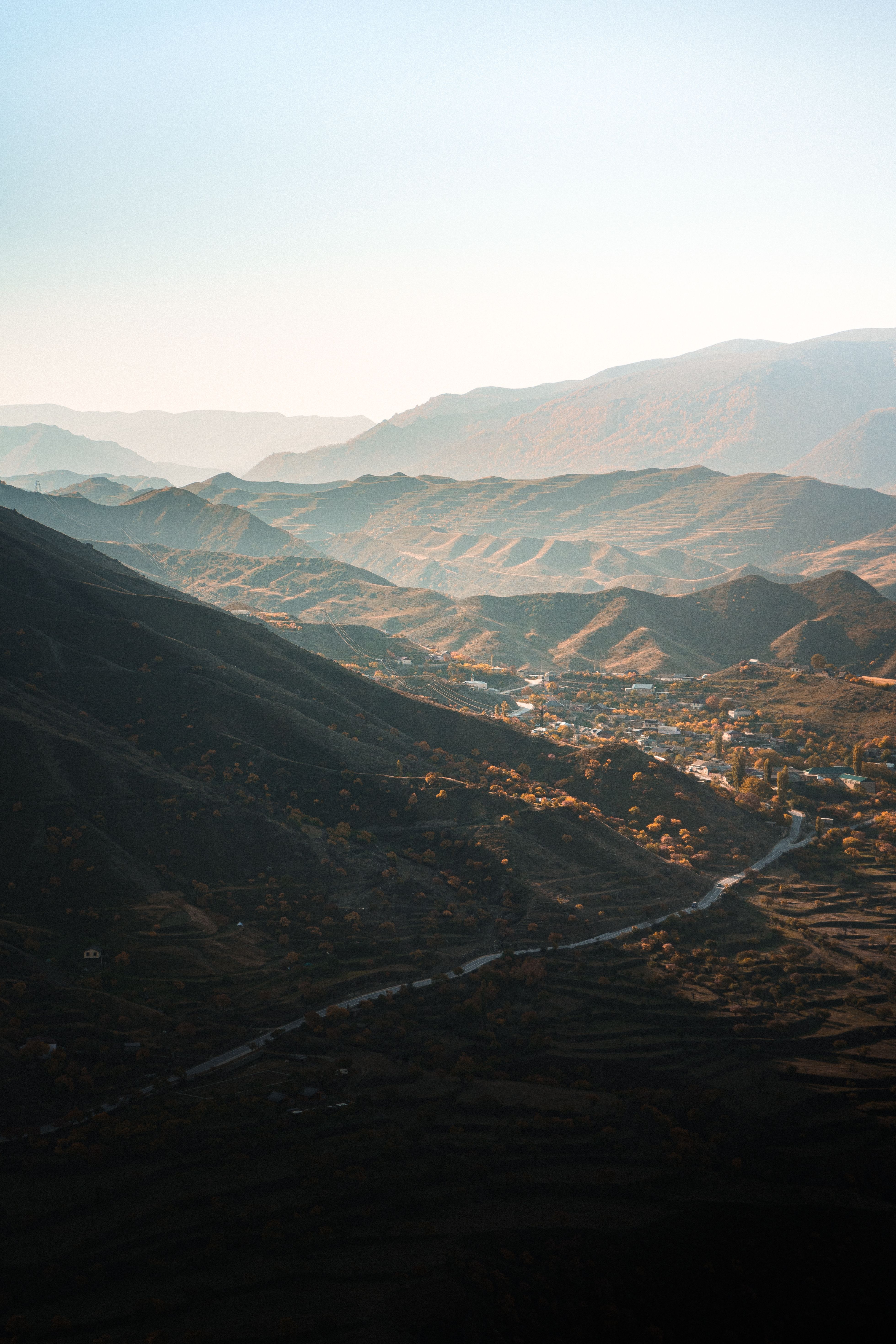 High Angle View of a Rolling Mountain Landscape in Mist · Free Stock Photo