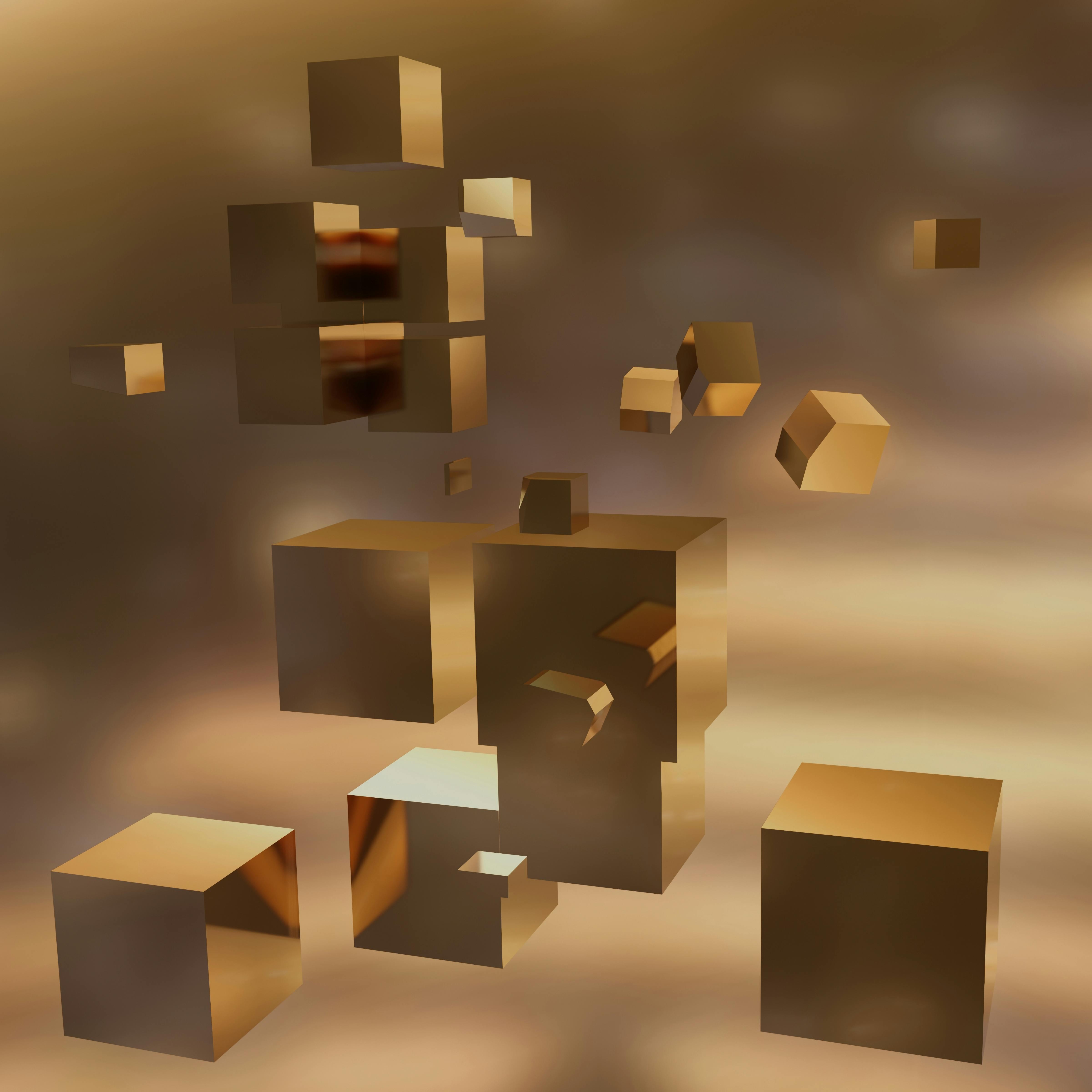 Shining Cubes on Blurry Background · Free Stock Photo