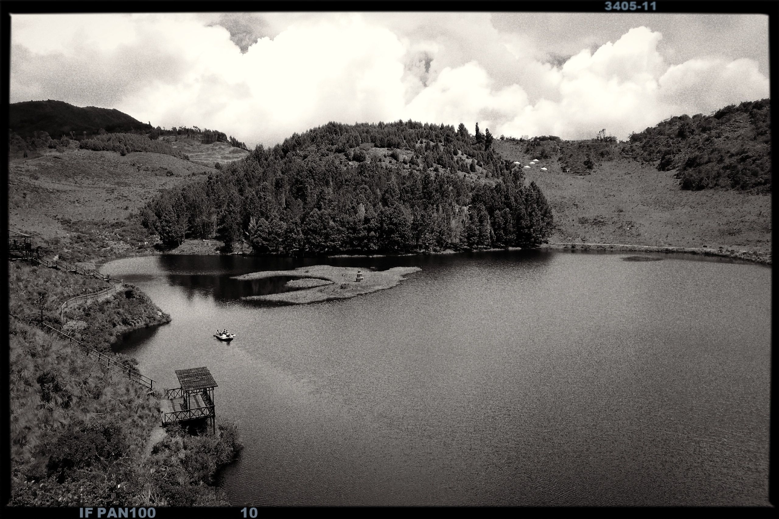 Monochrome Photo of a Lake Scenery · Free Stock Photo