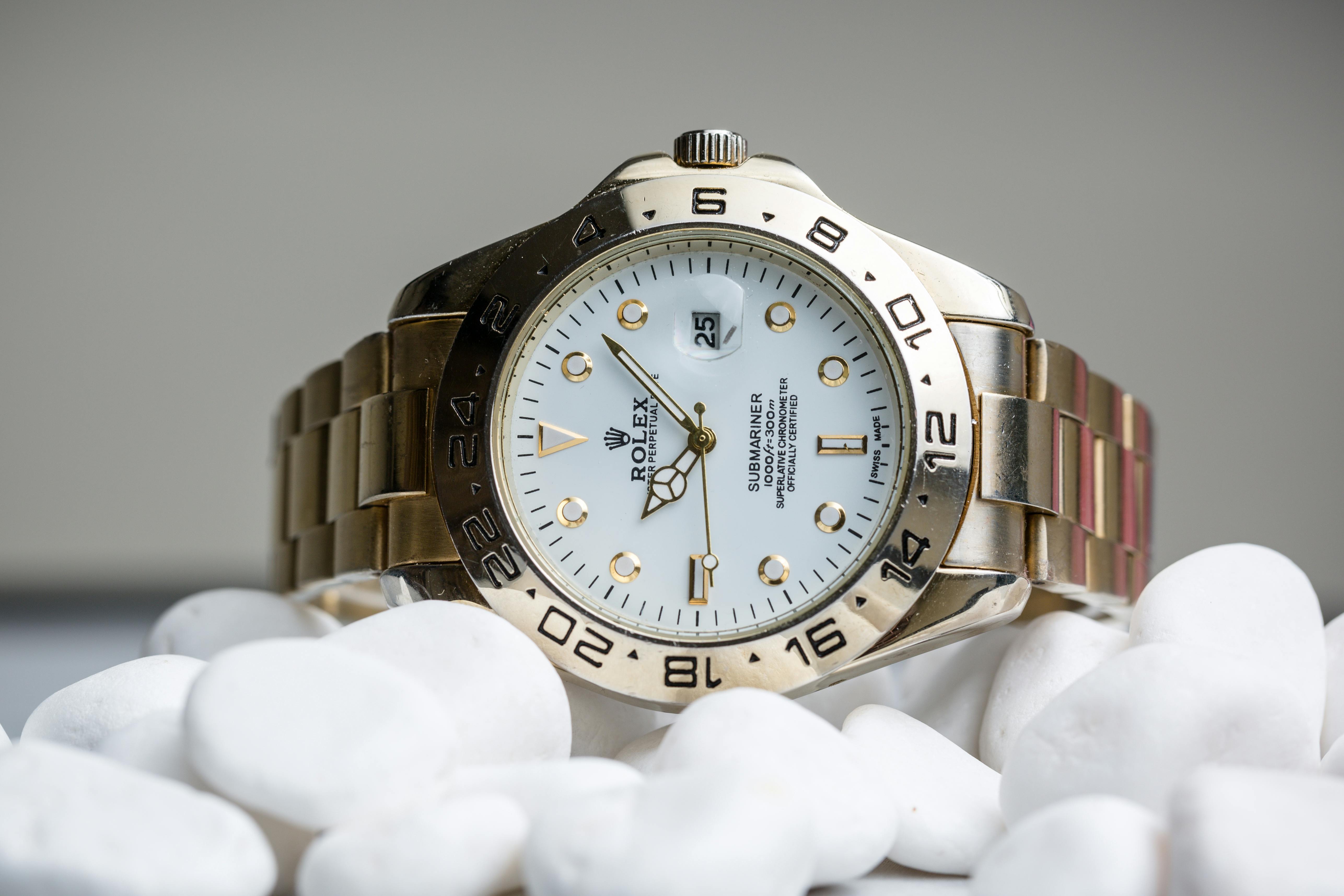 Black Chronograph Wristwatch on a Keyboard · Free Stock Photo