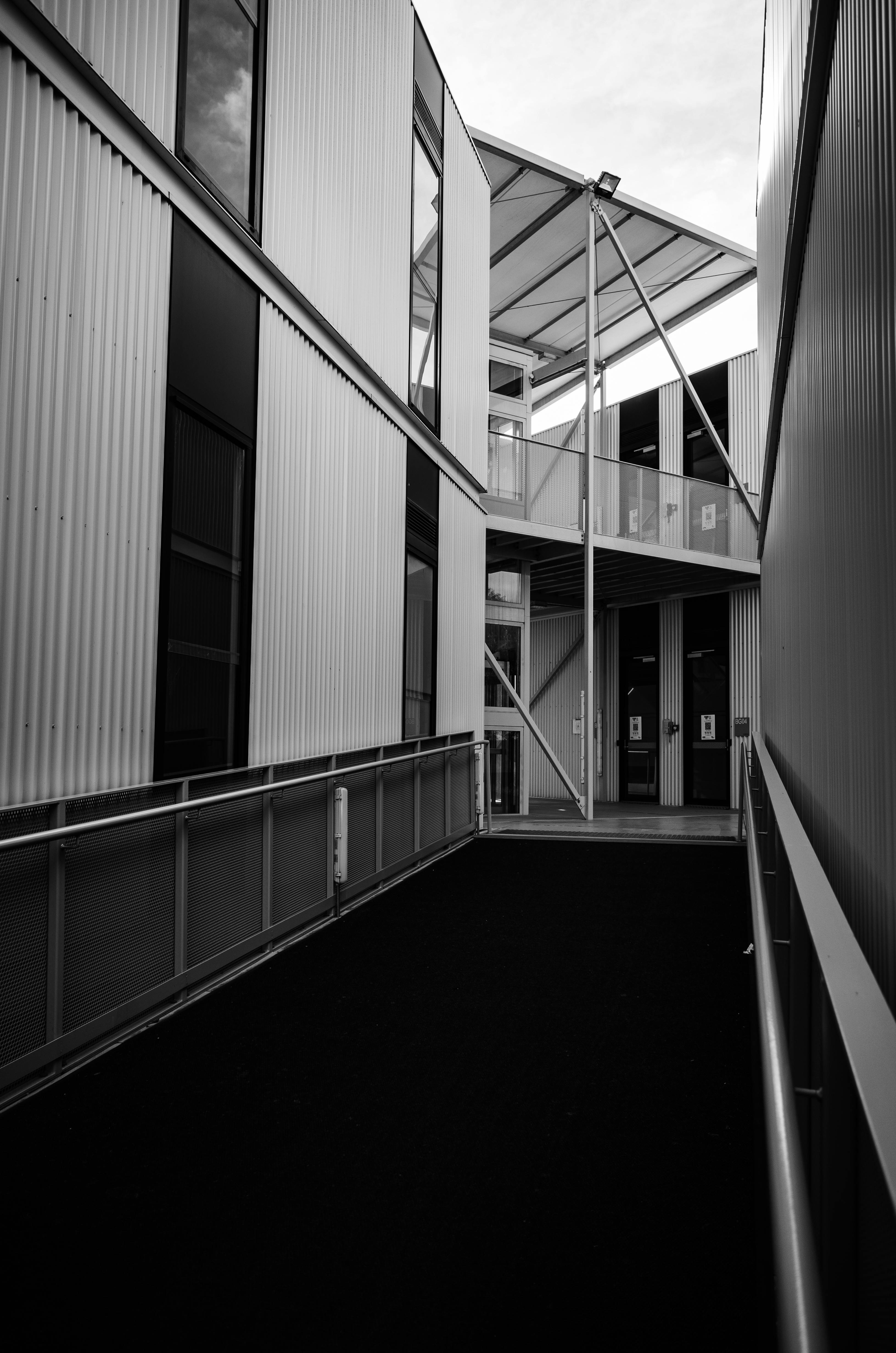 Grayscale Photo of a Building with Modern Architectural Design · Free ...