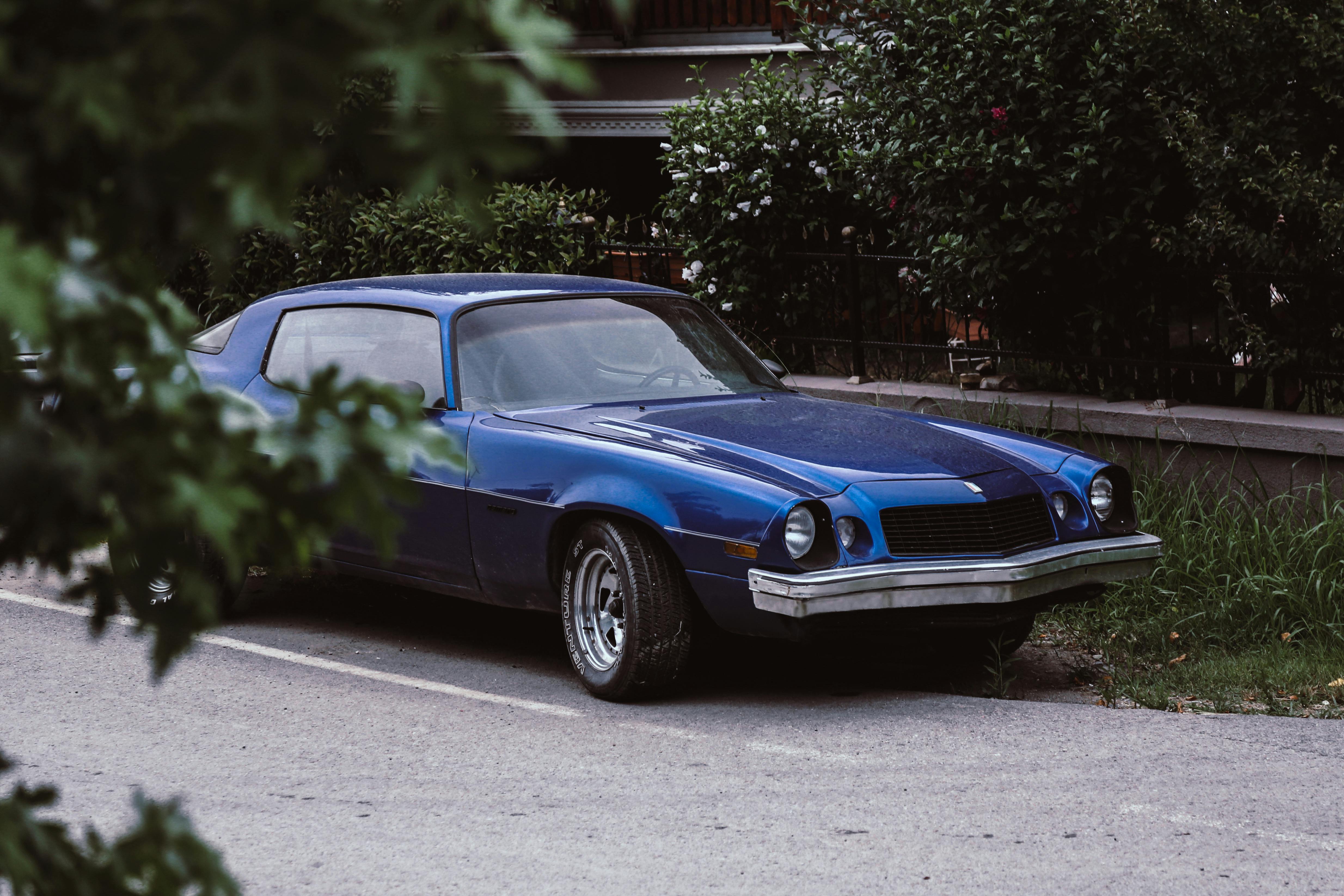 Blue Car Parked on the Road · Free Stock Photo