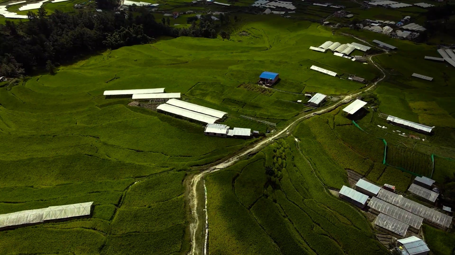 Drone Shot of Green Countryside and City Free Stock Video Footage ...