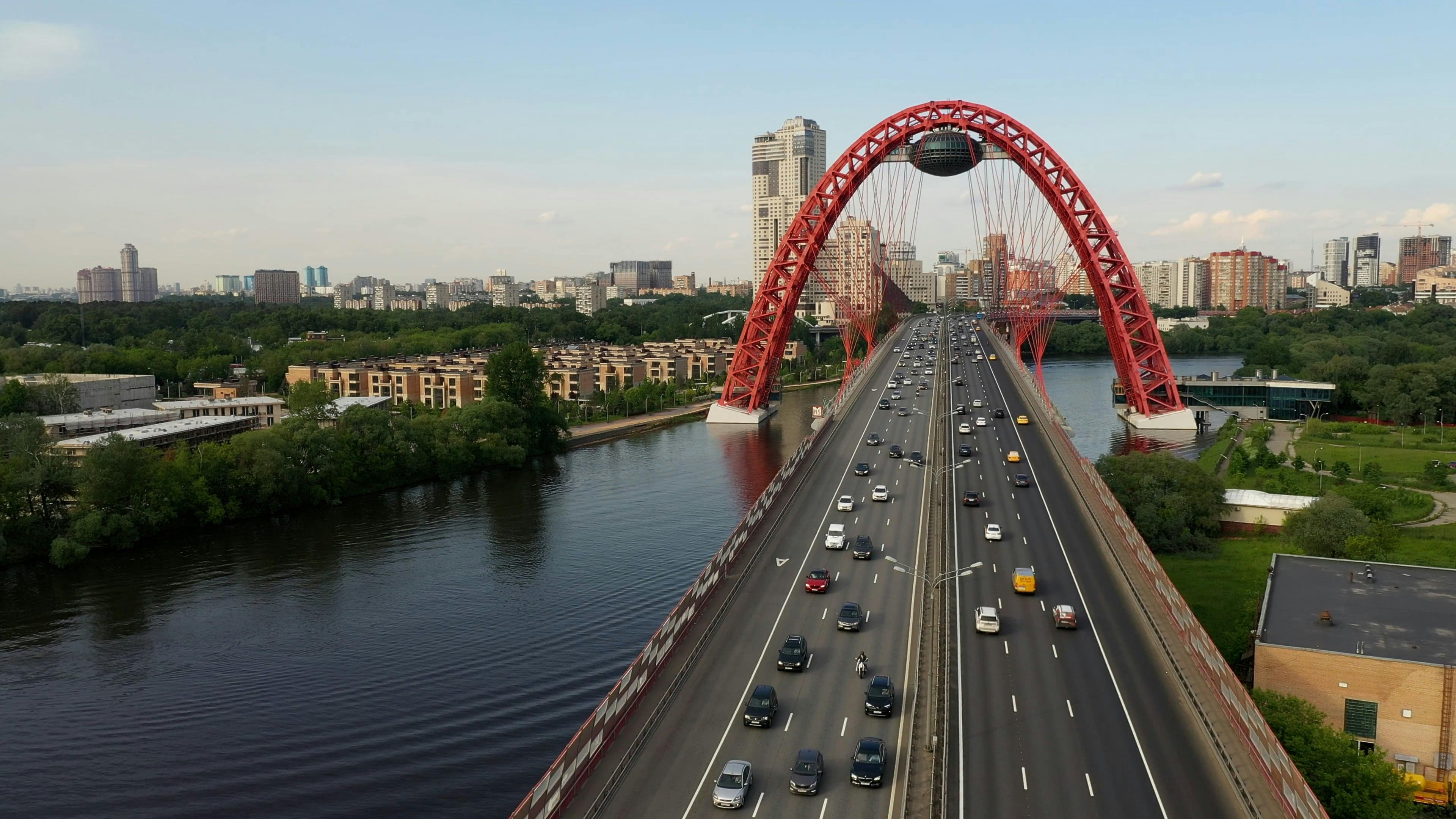 Traffic on Bridge in City Free Stock Video Footage, Royalty-Free 4K ...