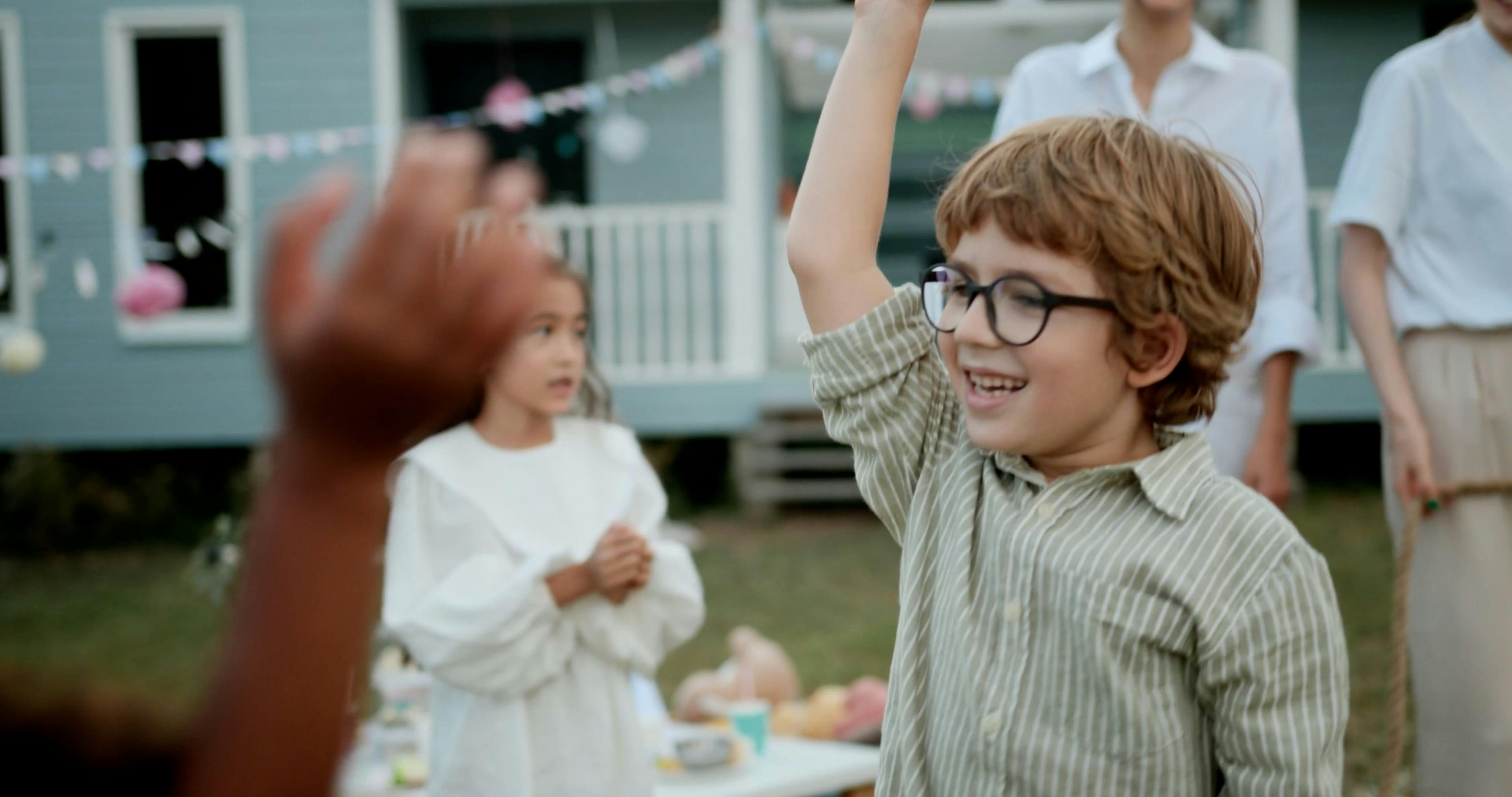 Children and Parents Doing High Five Free Stock Video Footage, Royalty ...