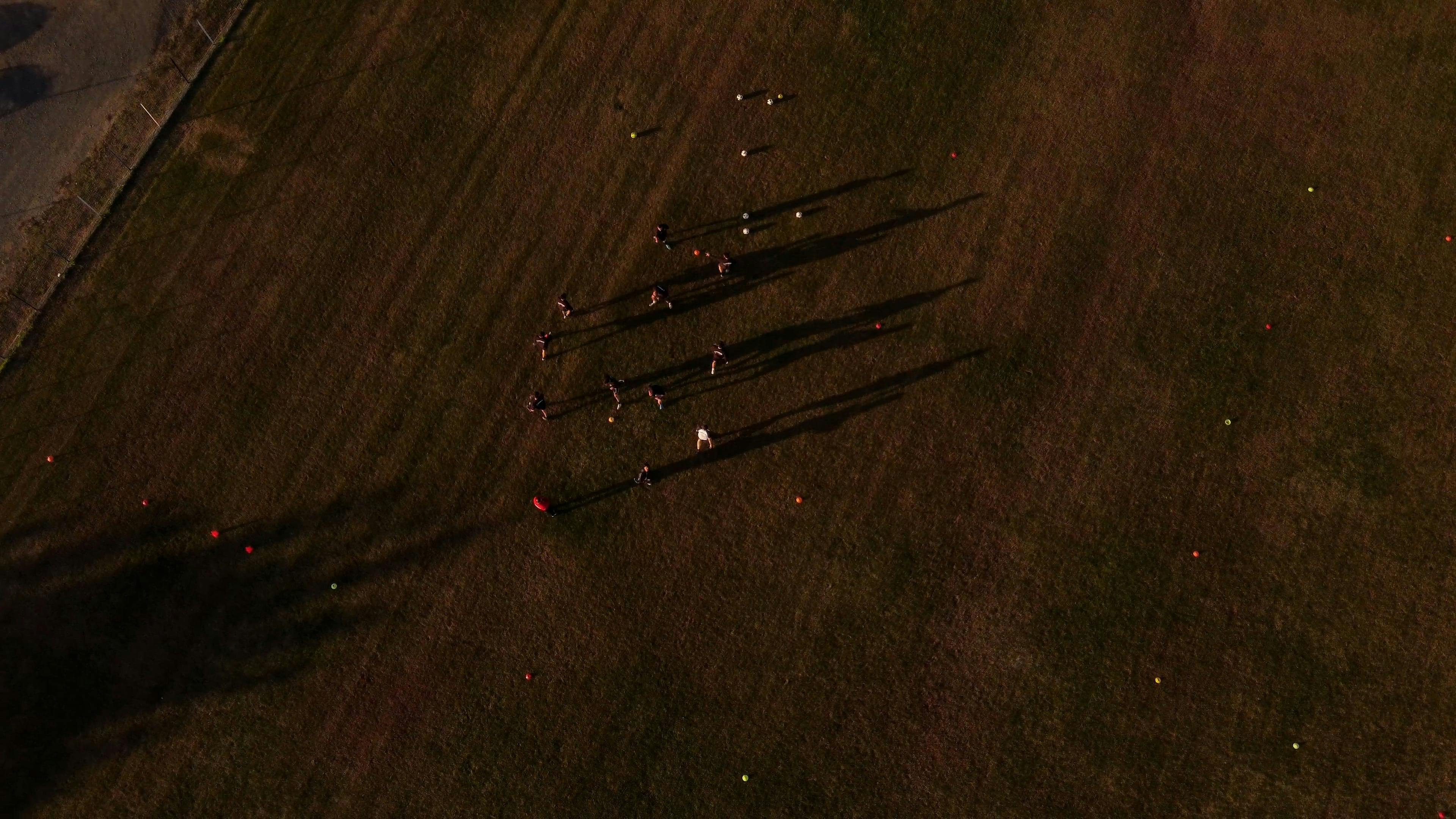 Birds Eye View of Athletes Training on a Field Free Stock Video Footage ...