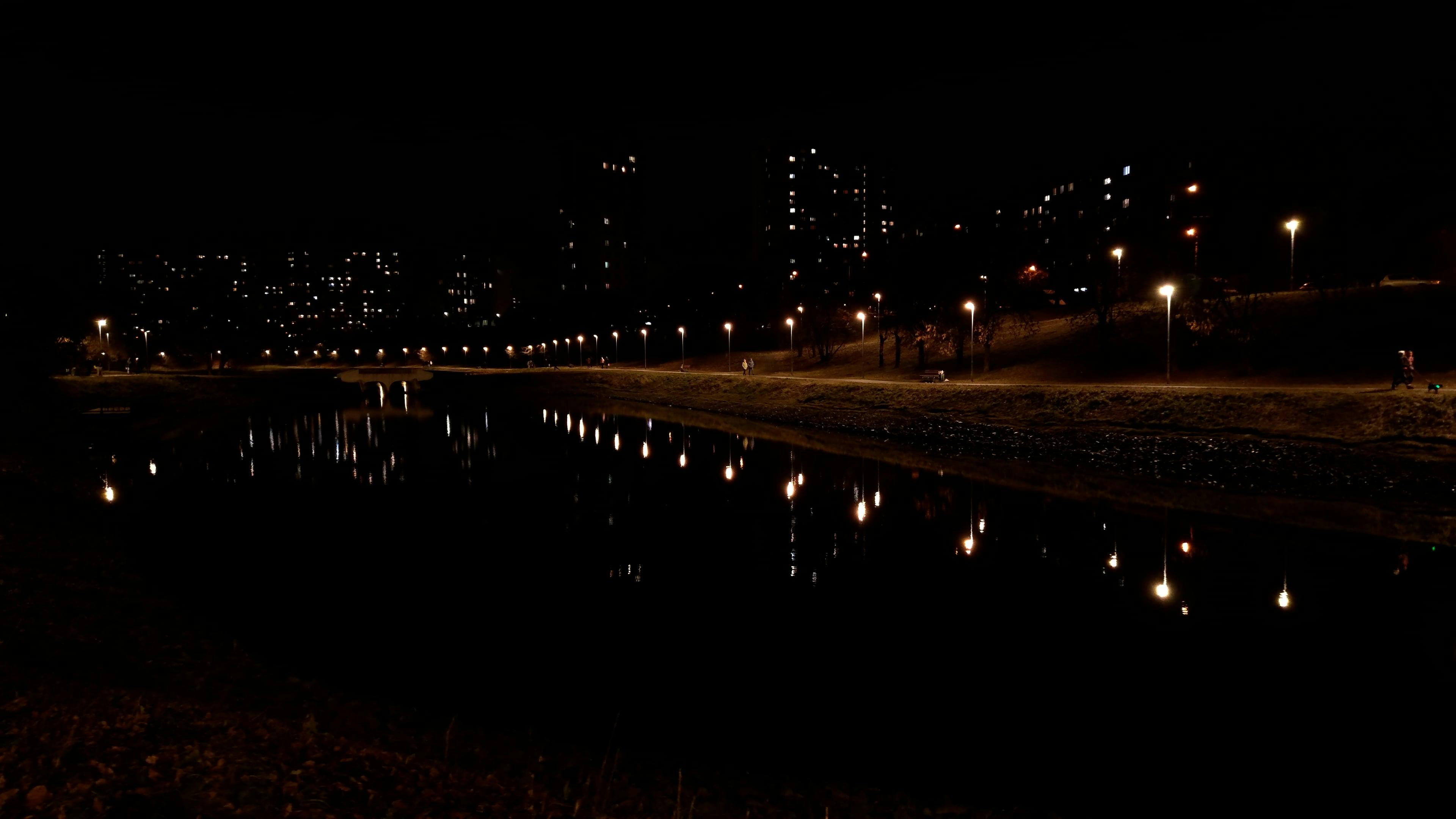 City Park With Lake at Night Free Stock Video Footage, Royalty-Free 4K ...
