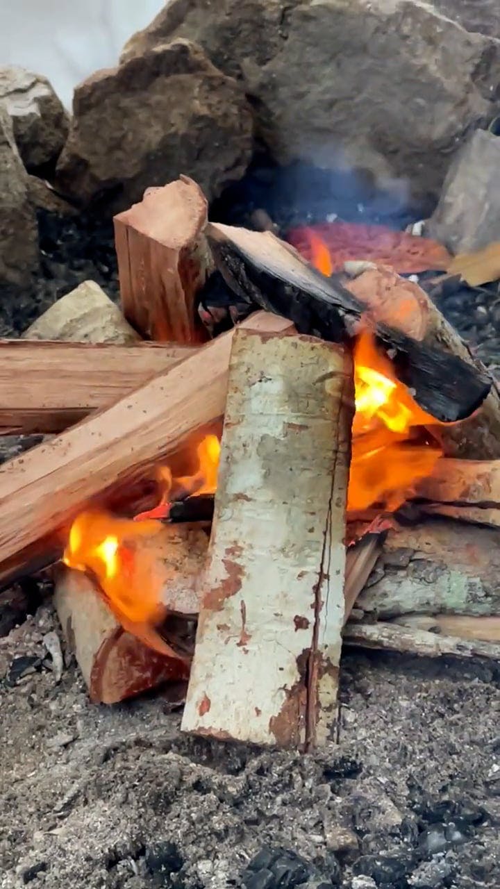 Watching A Small Portion Of A Wood On Fire Free Stock Video Footage ...