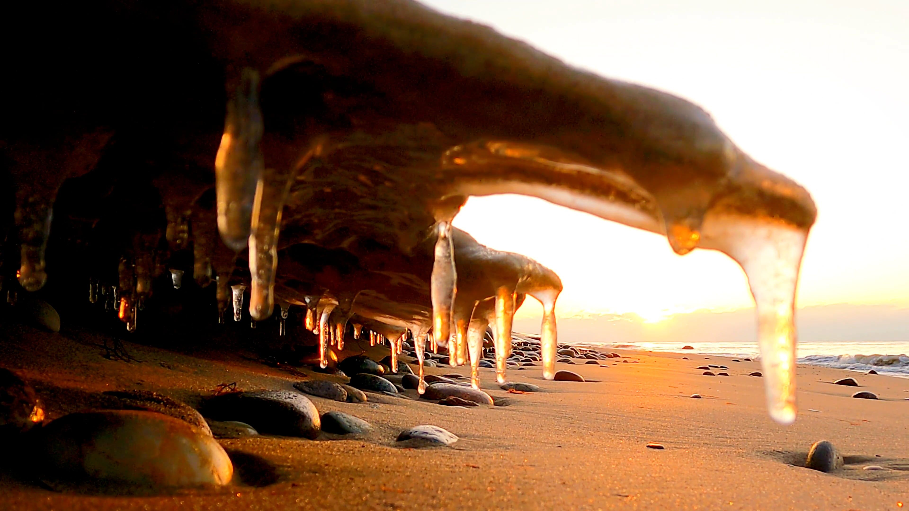 Close up on Icicle on Shore Free Stock Video Footage, Royalty-Free 4K ...